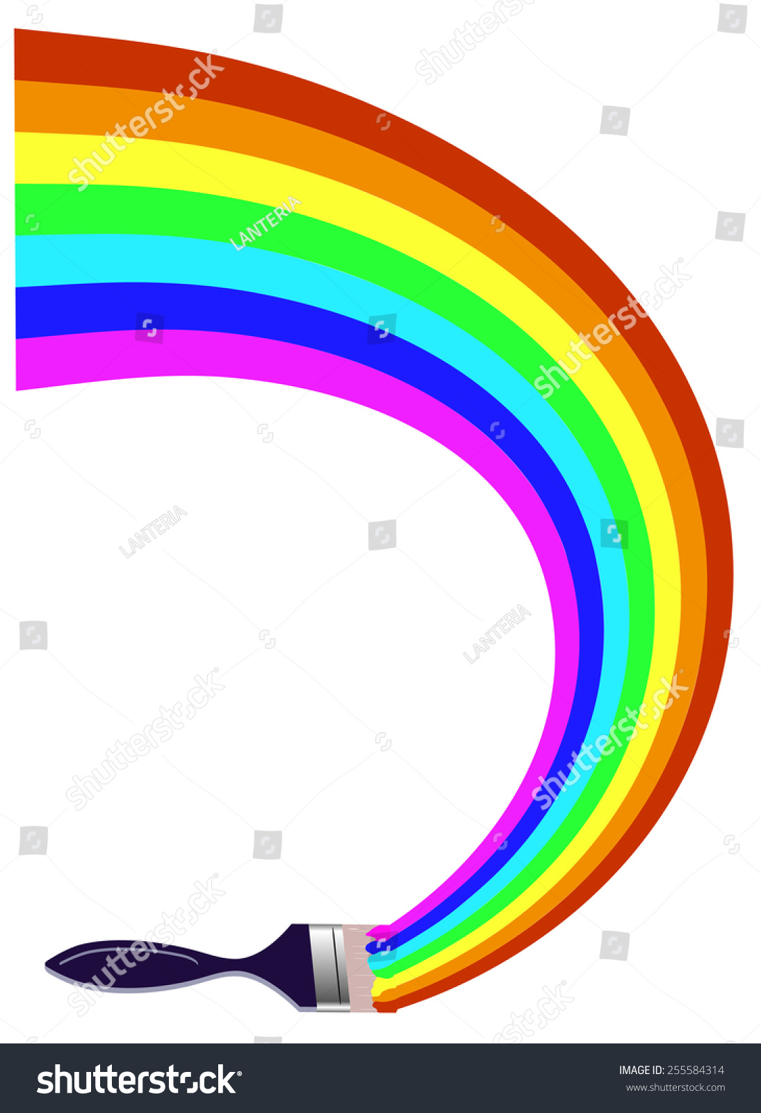 Paintbrush Drawing Rainbow Stock Vector (Royalty Free) 255584314 ...
