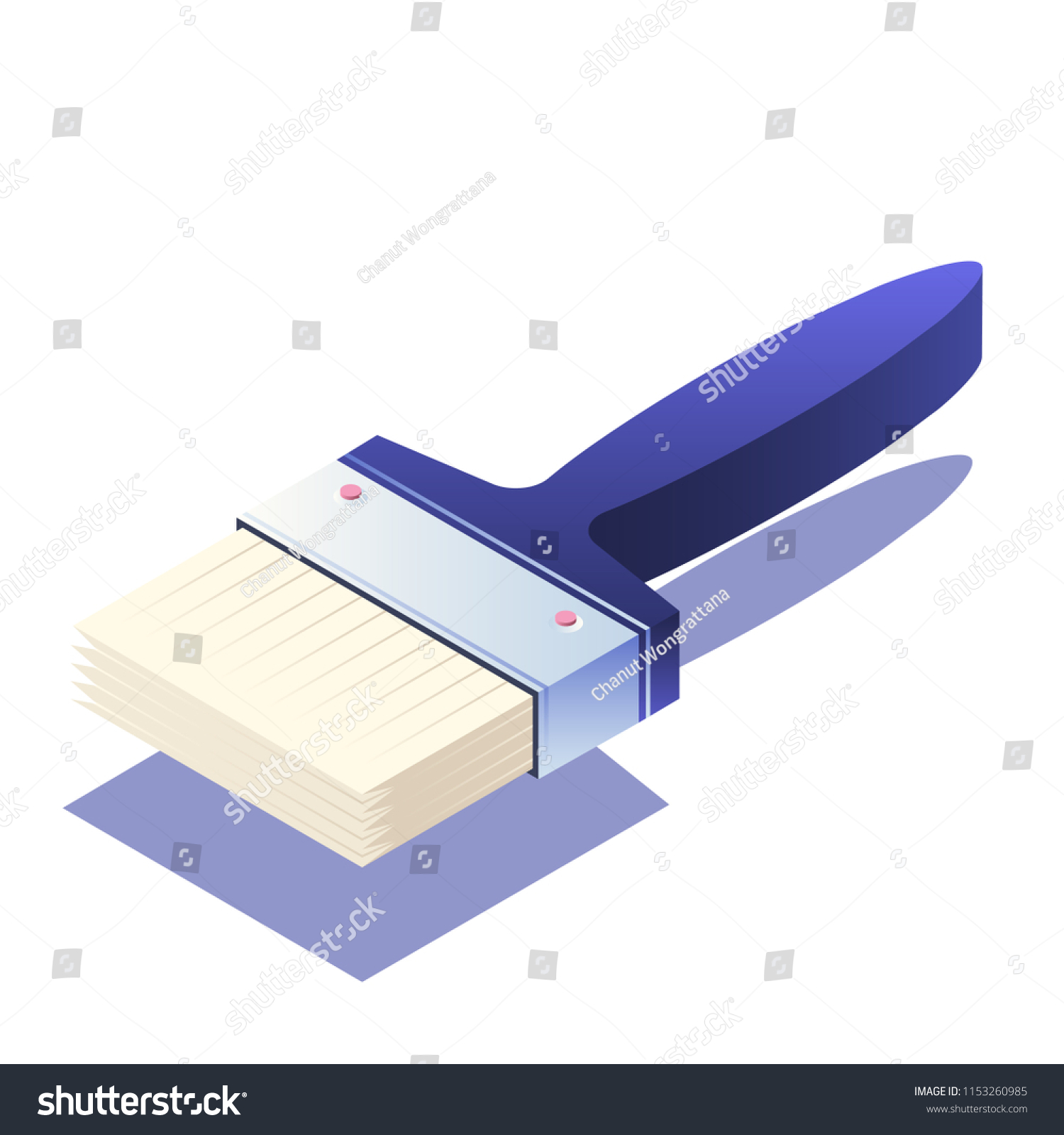 Paintbrush Gradient Vector Illustration Isometric Design: vector de ...