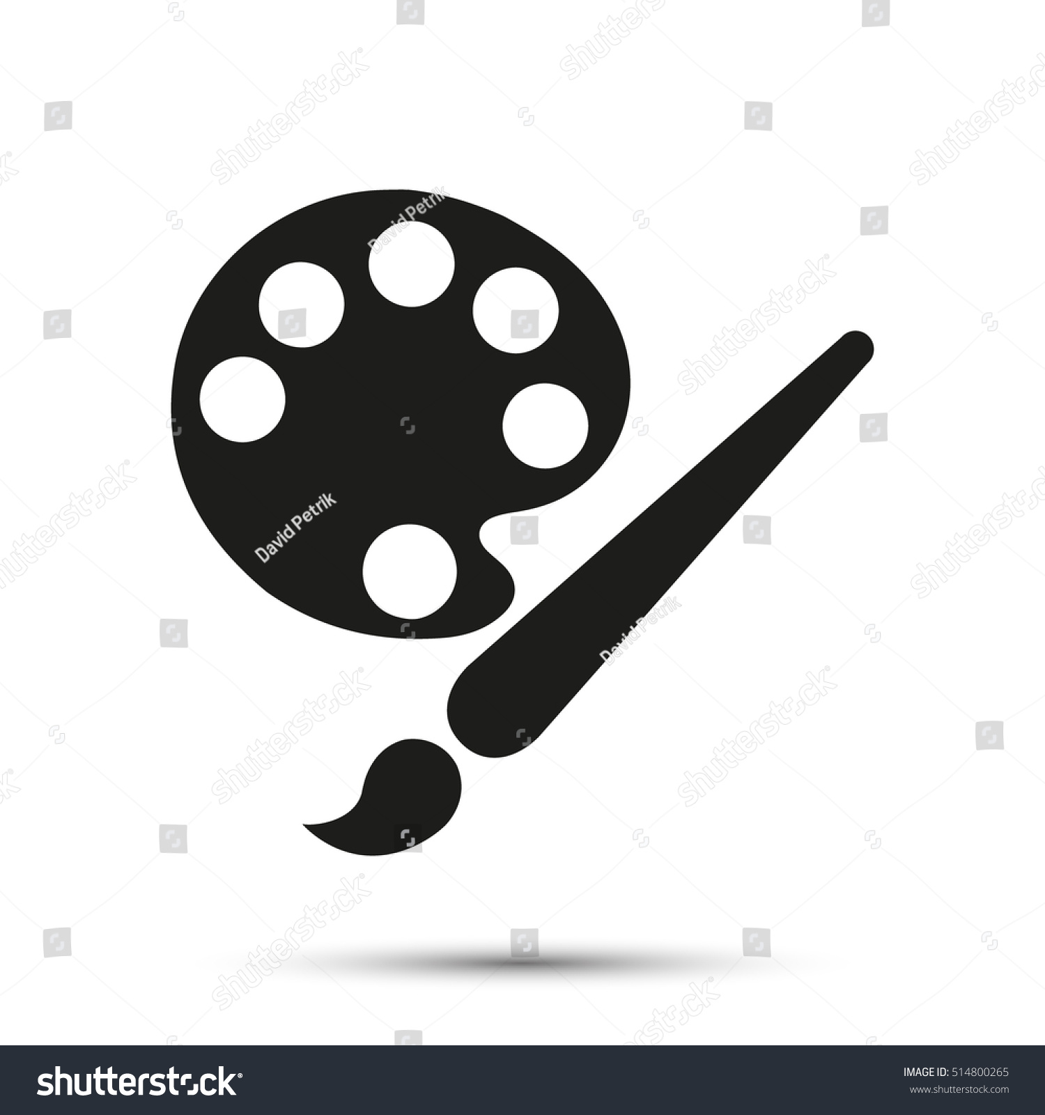 Paintbrush Vector Icon Simple Flat Design Stock Vector (Royalty Free ...