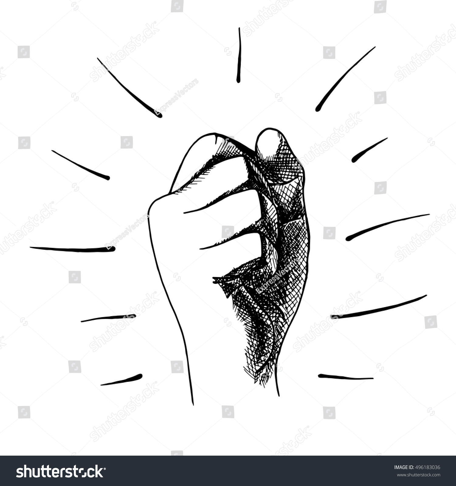 Painted Fist Vector Illustration Stock Vector (Royalty Free) 496183036