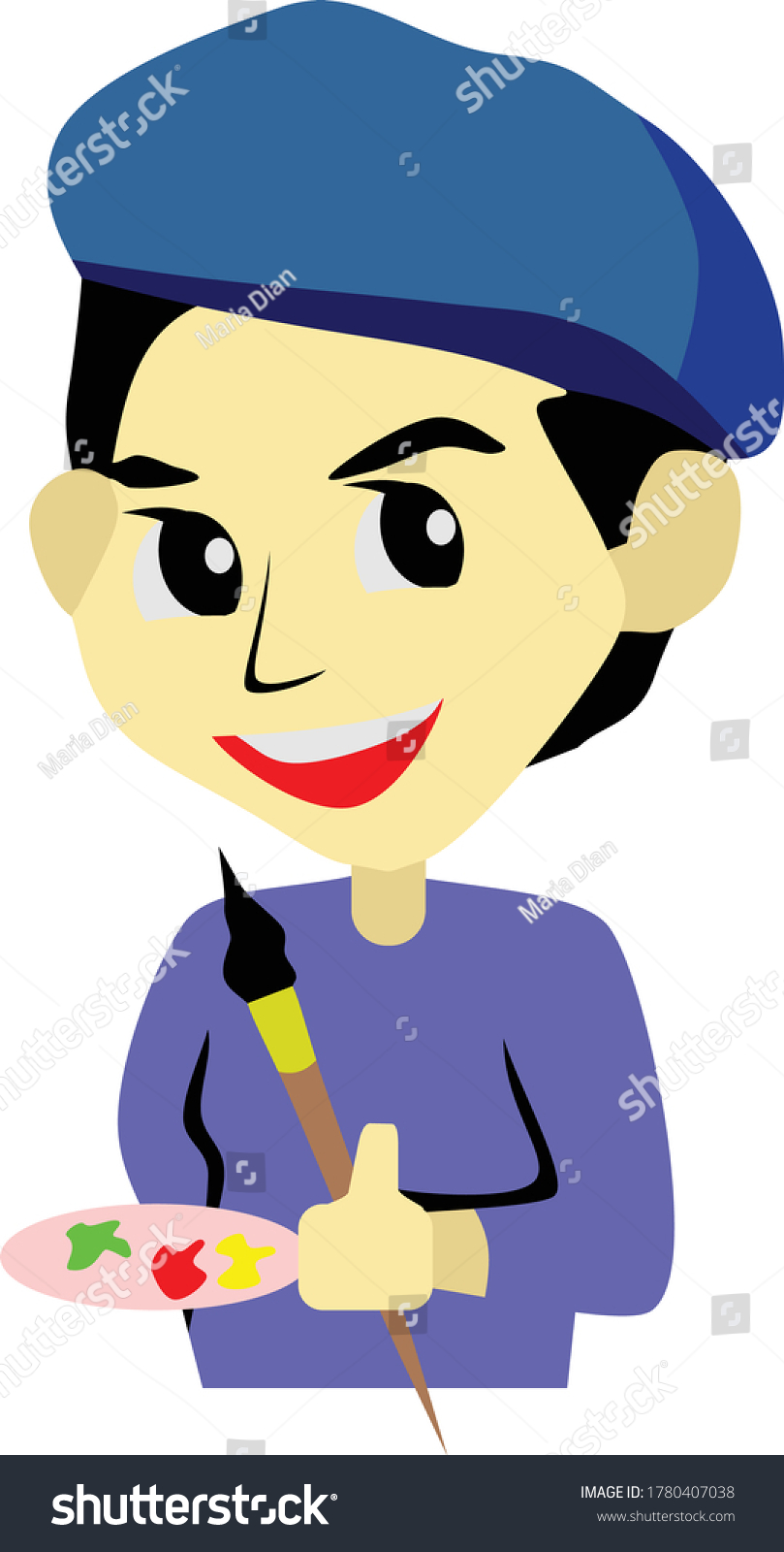 Painter Occupation Job Vector Illustration Stock Vector (Royalty Free ...