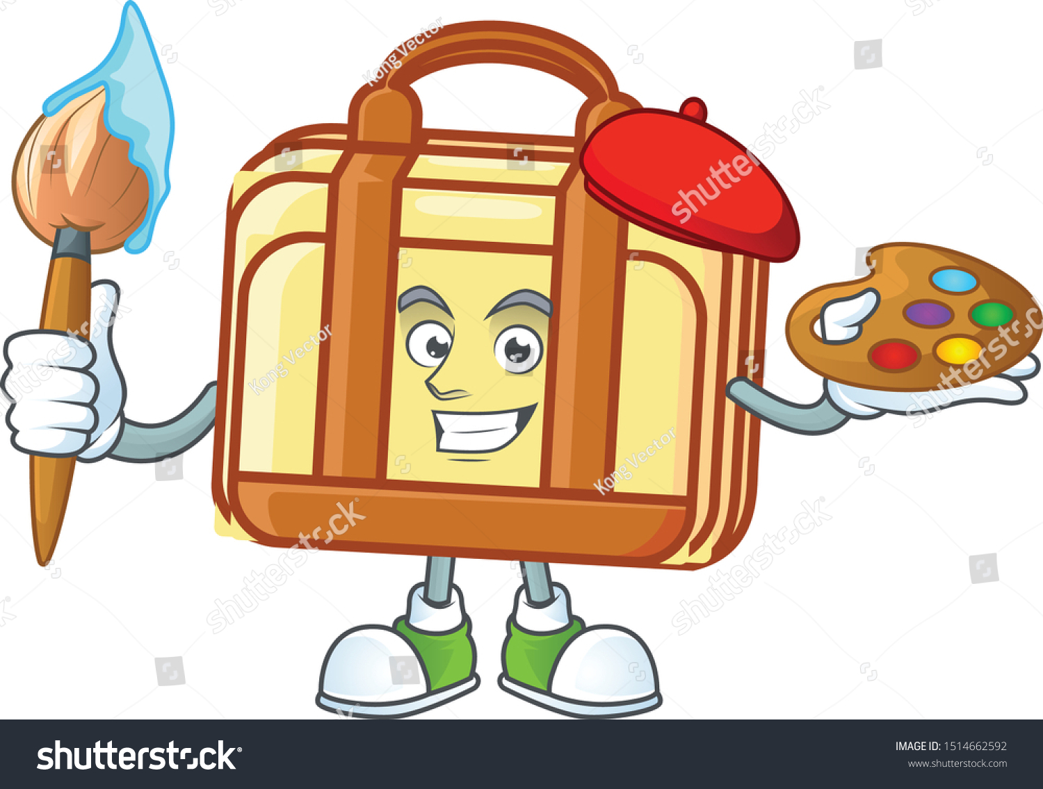 Painter Work Suitcase Cartoon Materials Work Stock Vector (Royalty Free ...