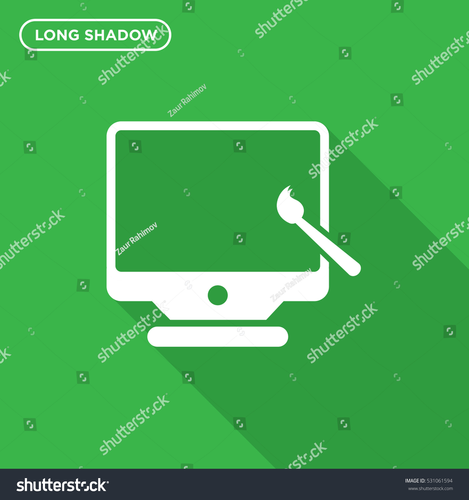 Painting Computer Screen Icon Vector Stock Vector (Royalty Free ...