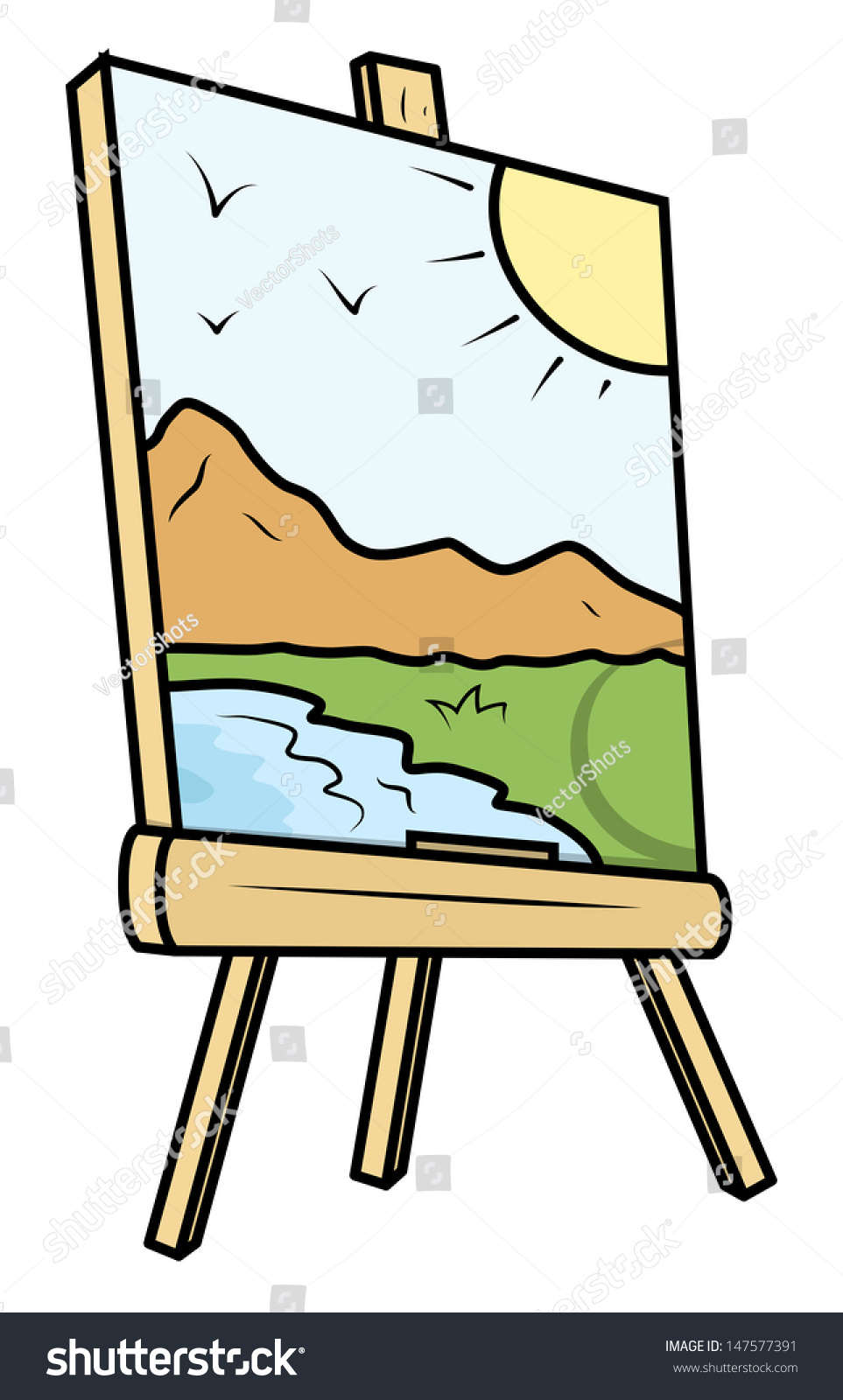 Painting On Canvas Vector Illustrations Stock Vector (Royalty Free ...