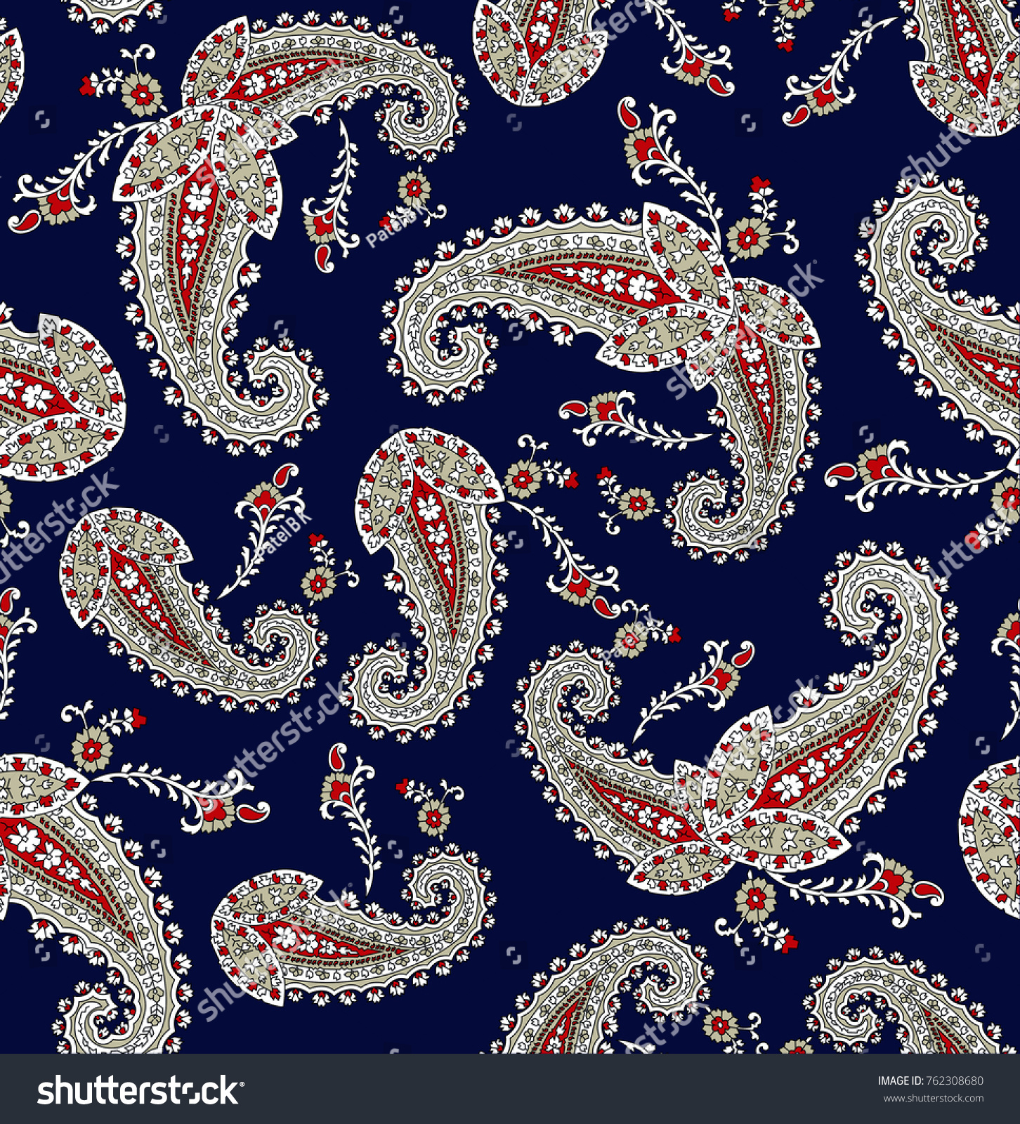 Paisley Pattern Background Stock Vector (Royalty Free) 762308680