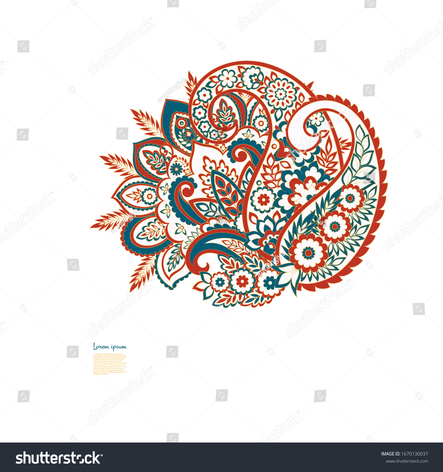 Paisley Vector Pattern Fantastic Flower Leaves Stock Vector Royalty