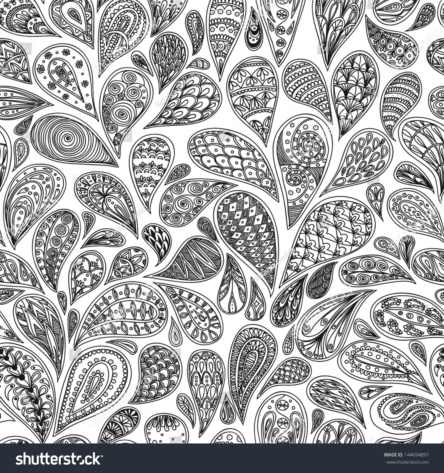 Paisley Vector Seamless Patternmodern Stylish Texture Stock Vector ...