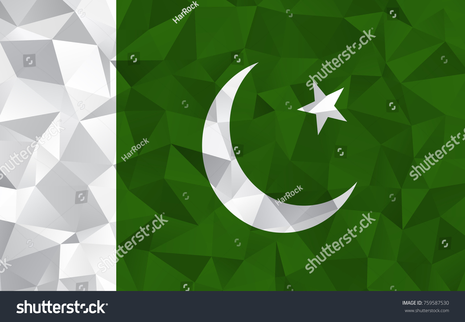 Pakistan Flag Abstract Polygon Geometric Shape Stock Vector (Royalty ...