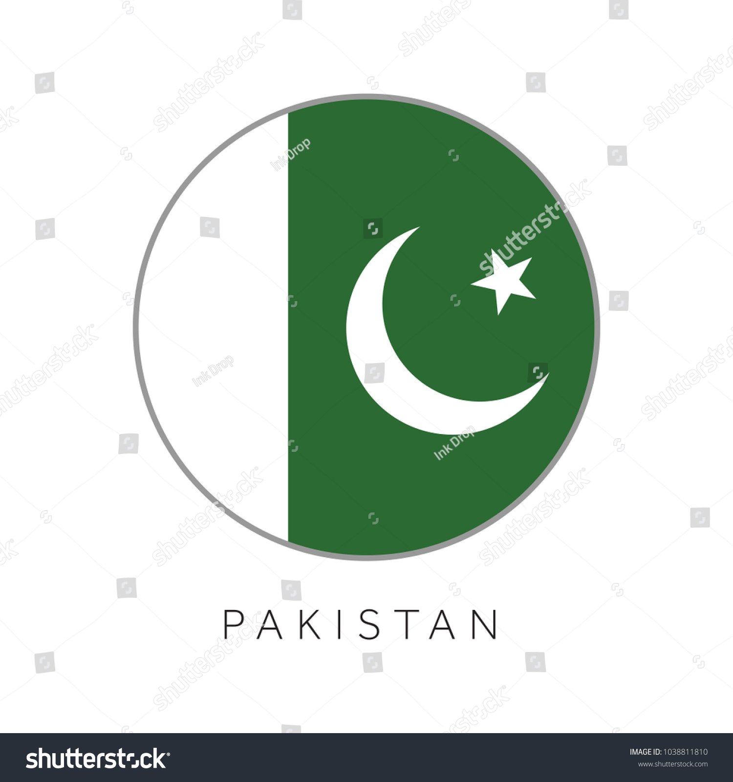 Pakistan Flag Round Circle Vector Icon Stock Vector (Royalty Free ...