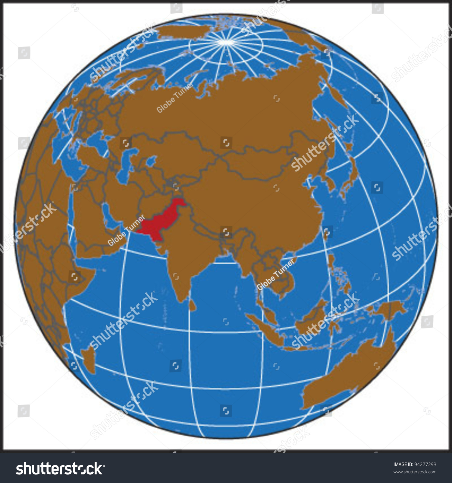 Pakistan Locate Map Stock Vector (Royalty Free) 94277293