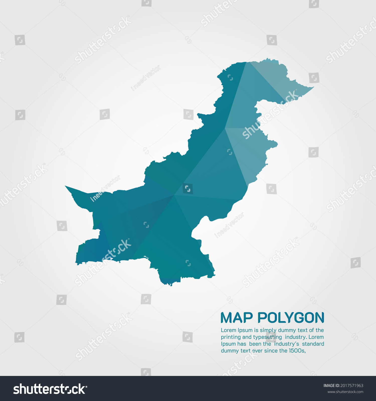 Pakistan Map Abstract Geometric Rumpled Triangular Stock Vector ...