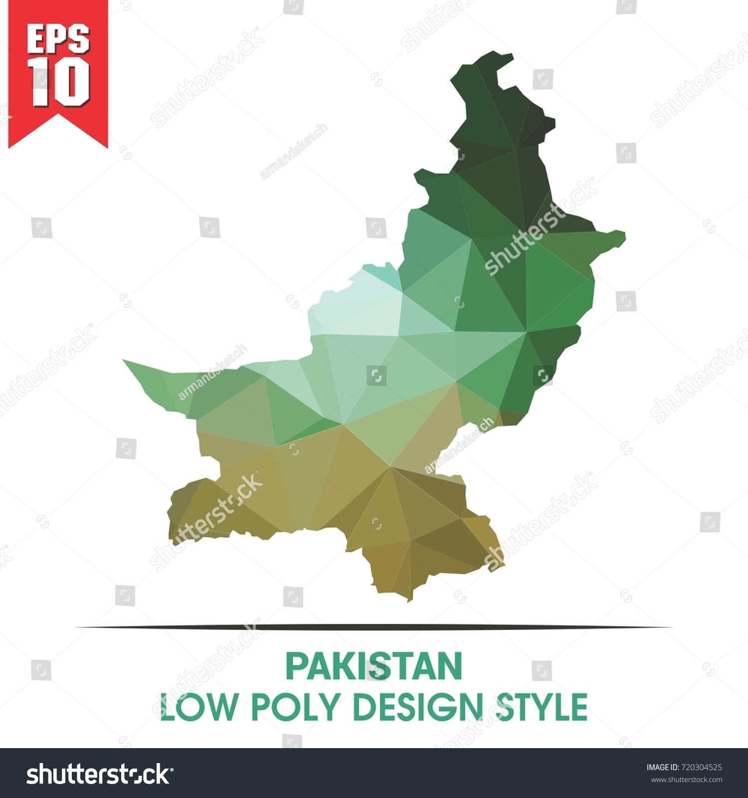 Vektor Stok Pakistan Map Low Poly (Tanpa Royalti) 720304525 | Shutterstock