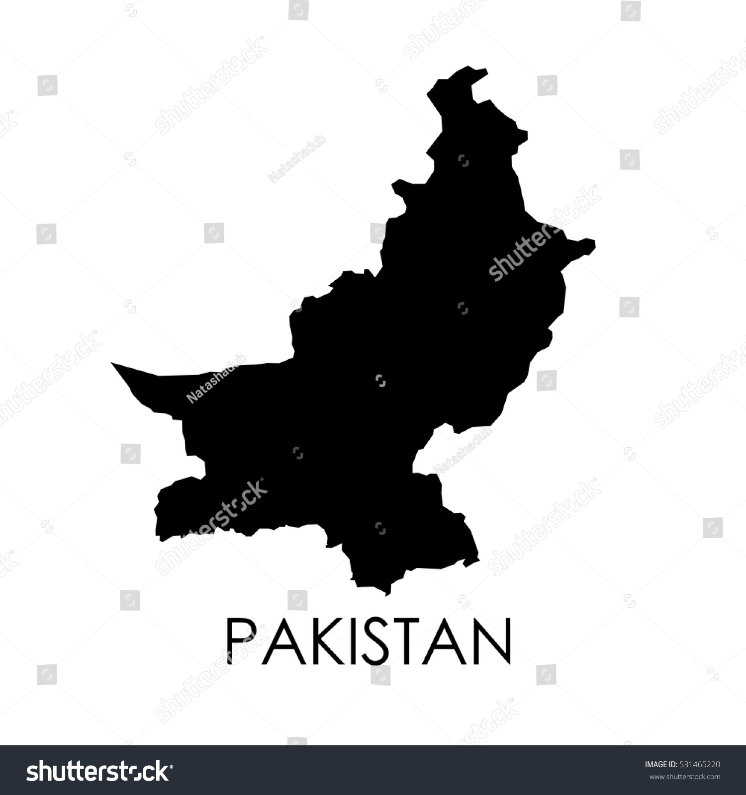 Pakistan Map White Background Stock Vector (Royalty Free) 531465220