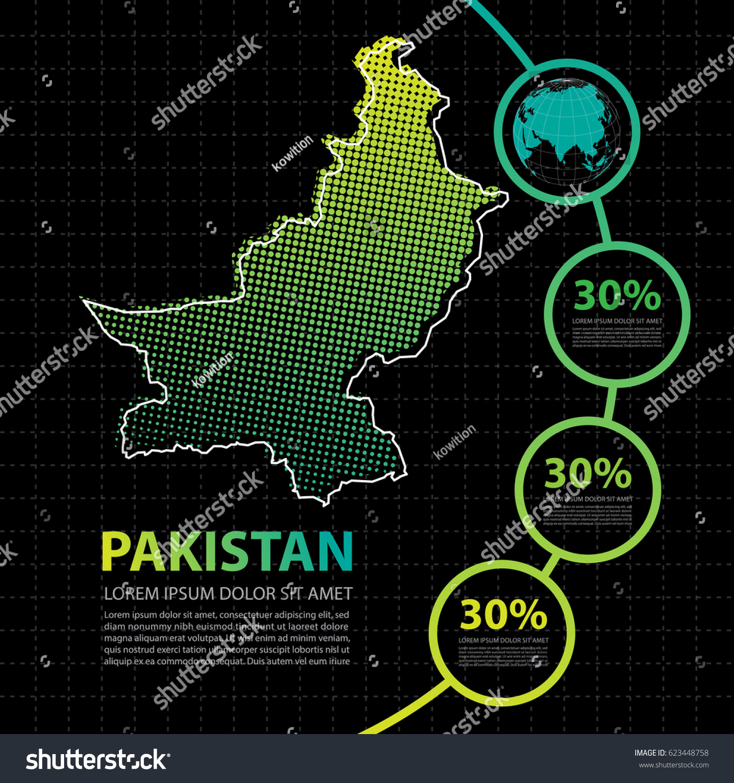 Pakistan Map Infographic Design Template Stock Vector (Royalty Free ...