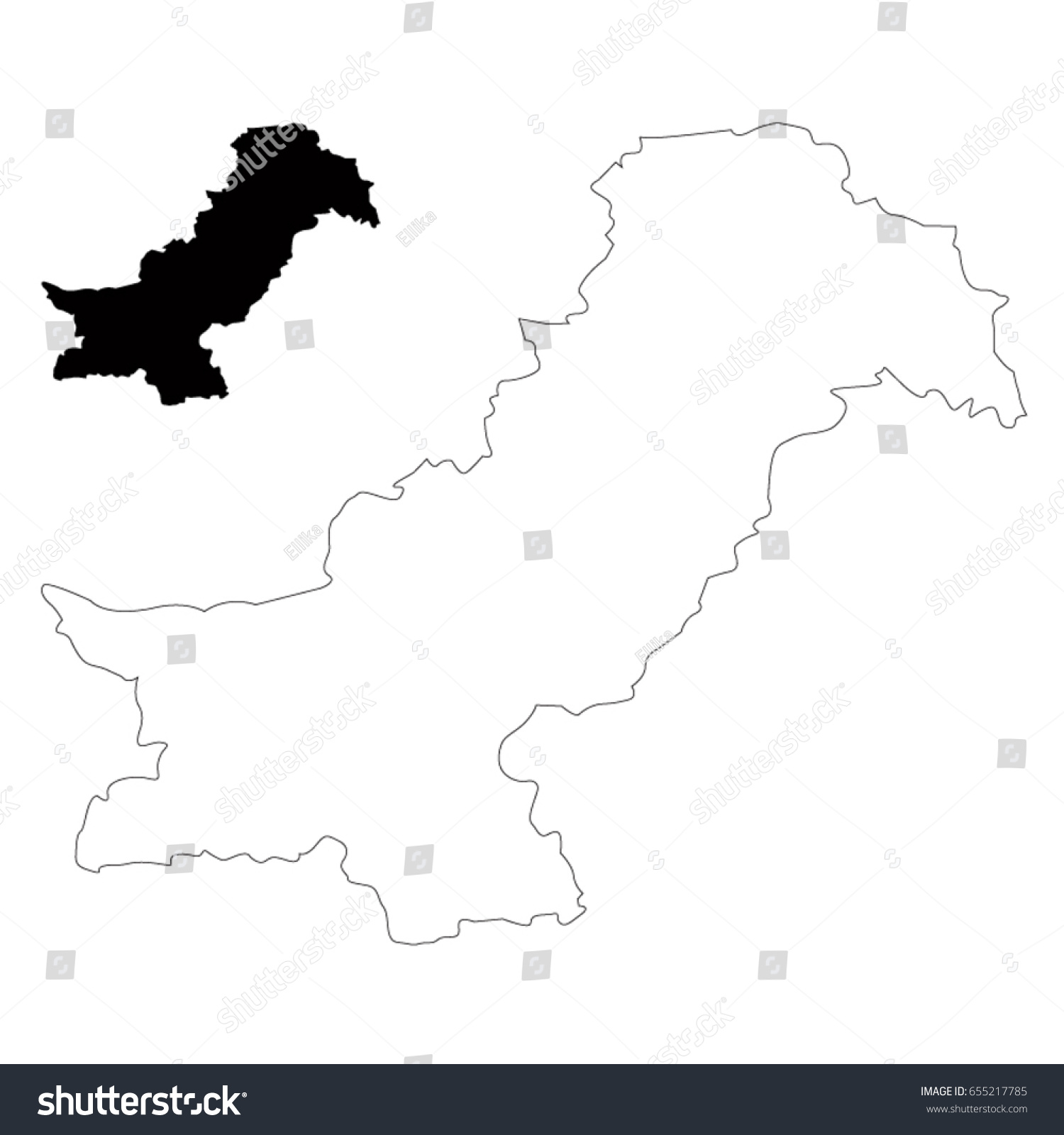 Pakistan Map Vector Illustration Stock Vector (Royalty Free) 655217785