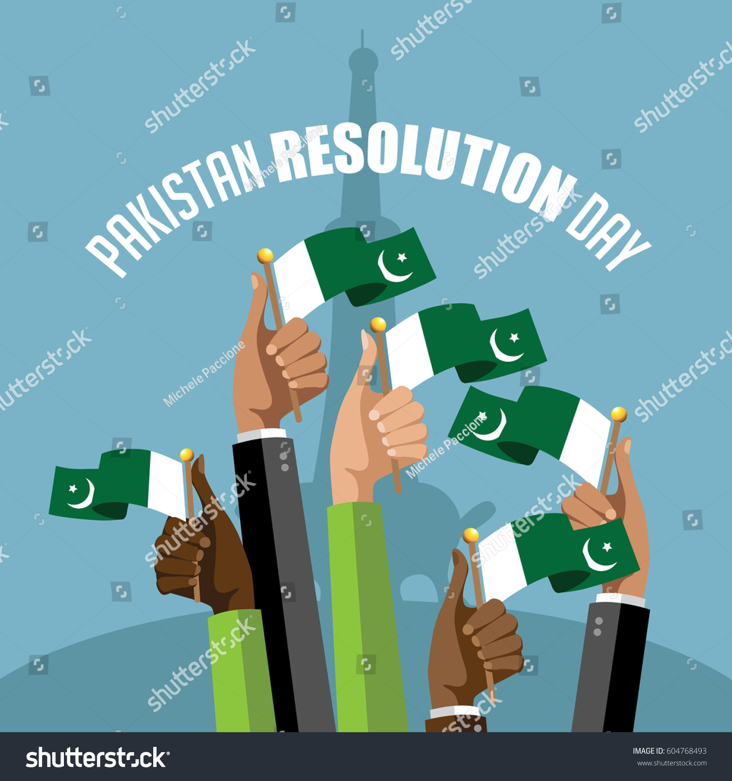Pakistan Resolution Day Flat Design Eps Stock Vector (Royalty Free ...