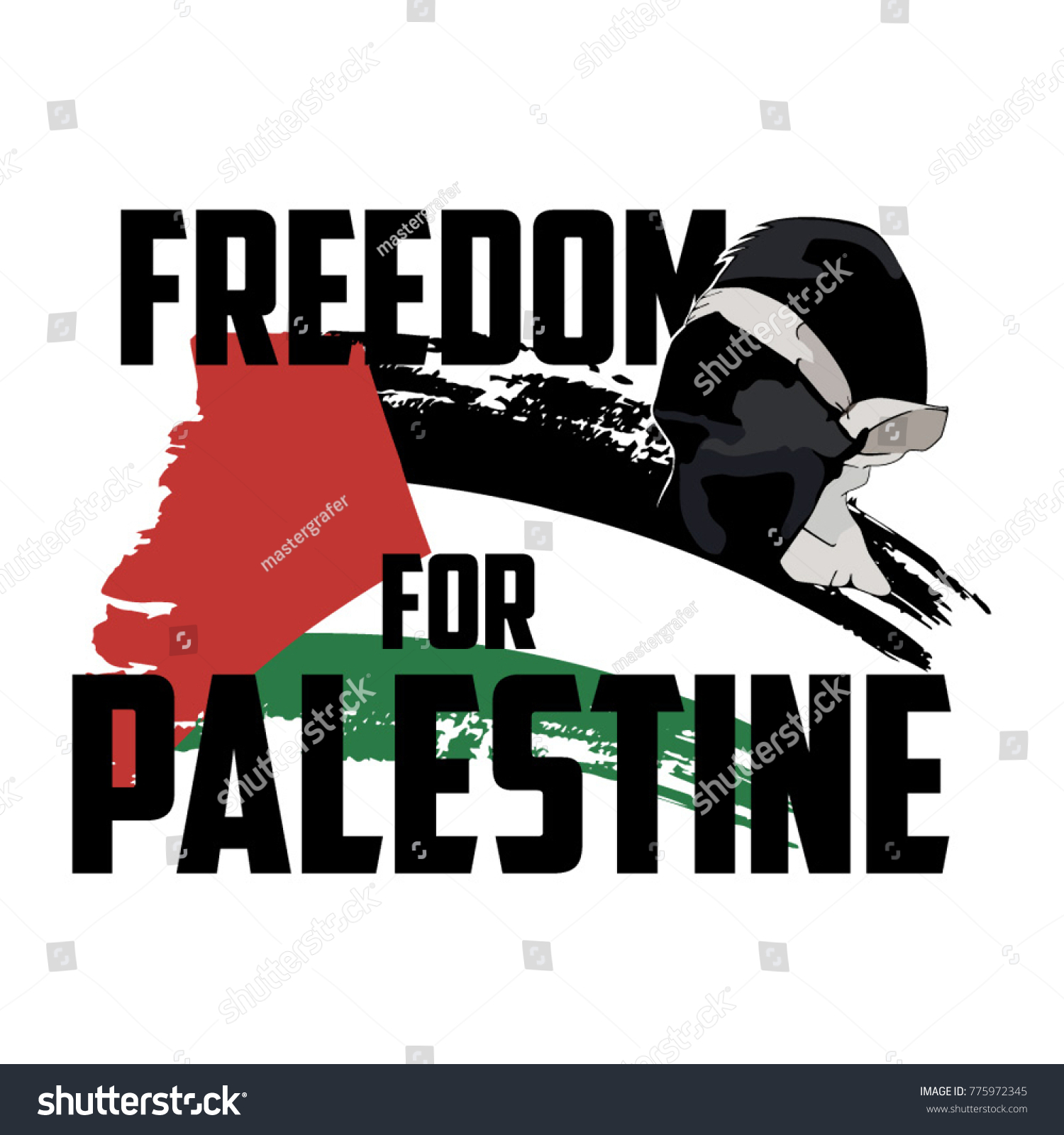 Palestine Freedom Vector Flag Stock Vector (Royalty Free) 775972345 ...