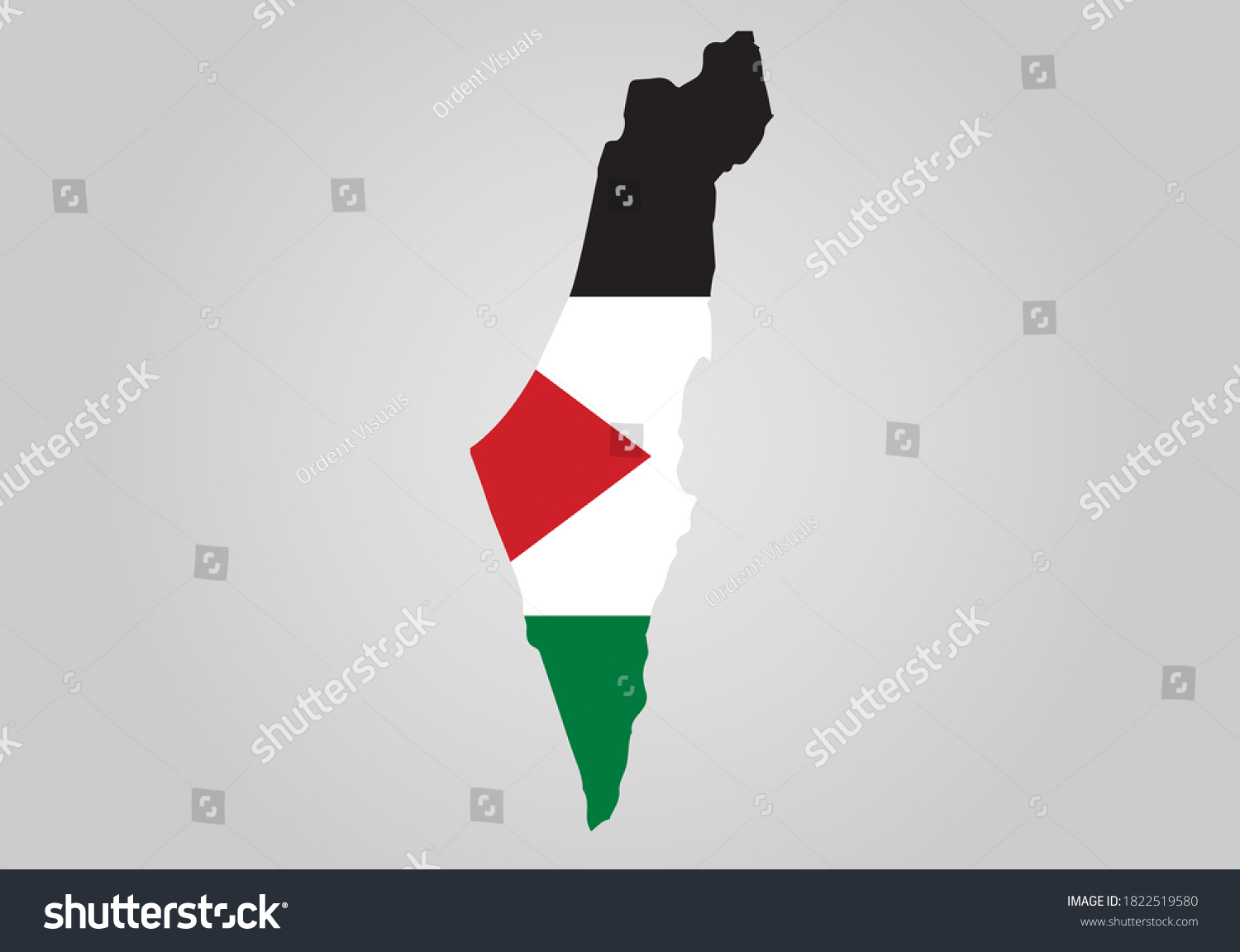 Palestine Map Flag Inside Vector Illustration Stock Vector (Royalty ...