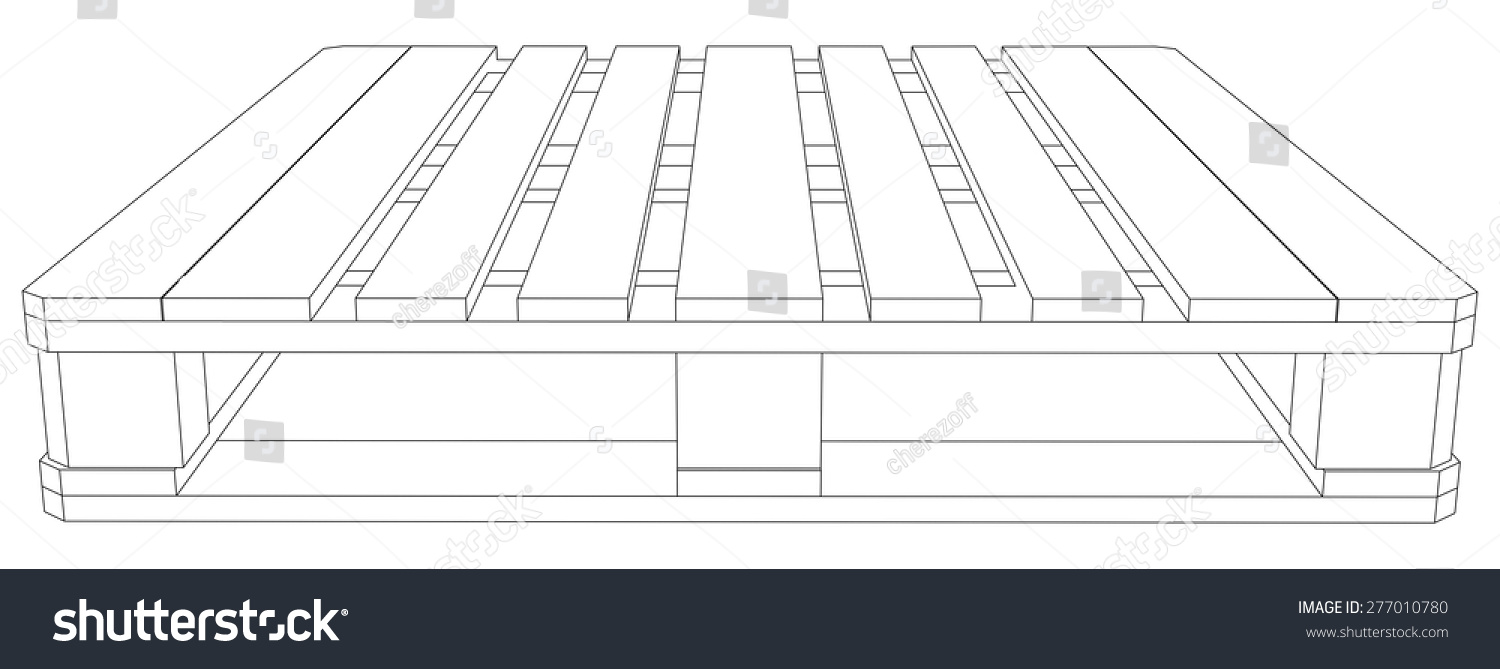 Pallet Sketch On Isolated White Background Stock Vector (Royalty Free ...