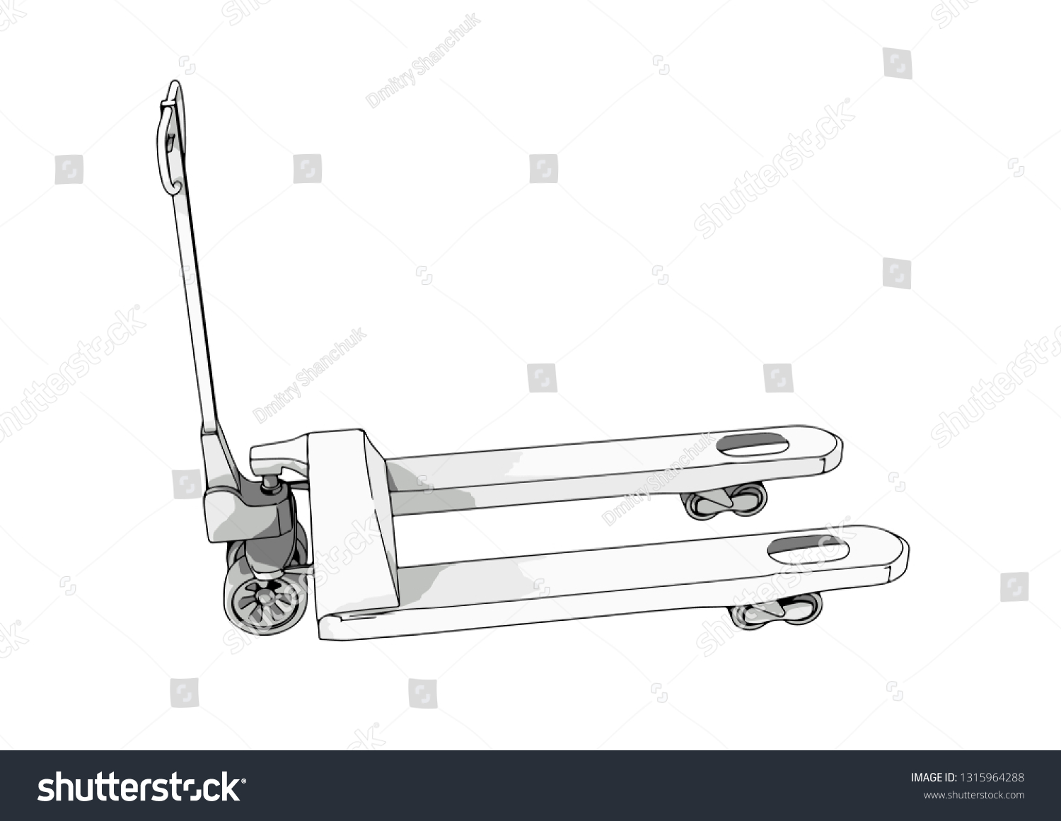 Pallet Truck Vector: vector de stock (libre de regalías) 1315964288 ...