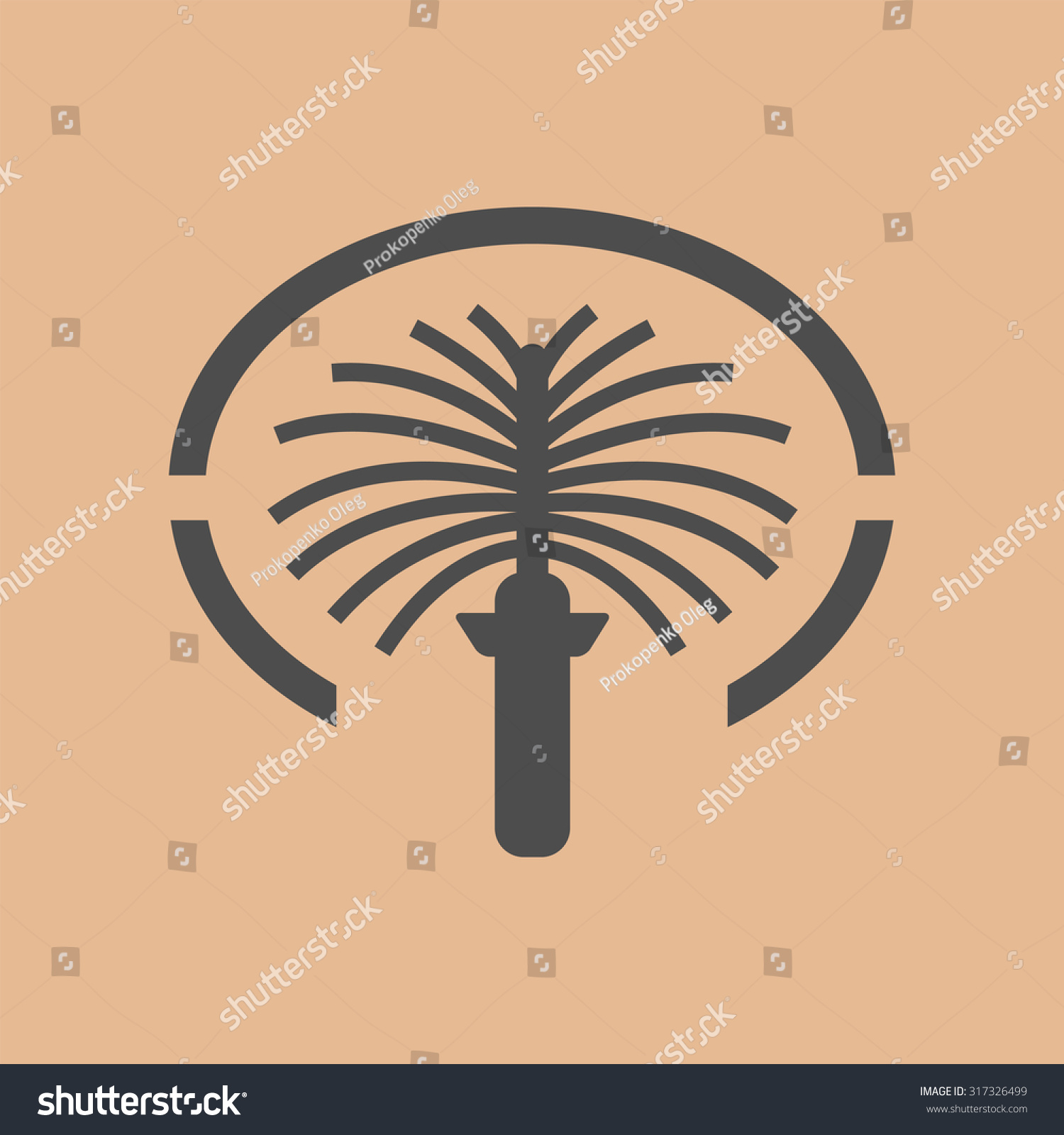 Palm Dubai Flat Icon Stock Vector (Royalty Free) 317326499