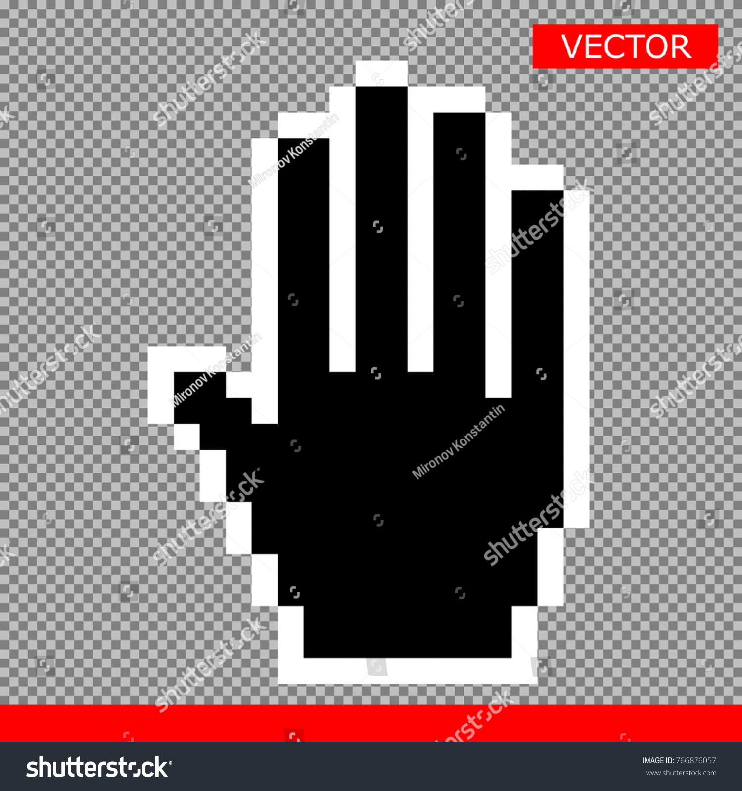 Palm Hand Cursor Icon White Vector Stock Vector (Royalty Free) 766876057
