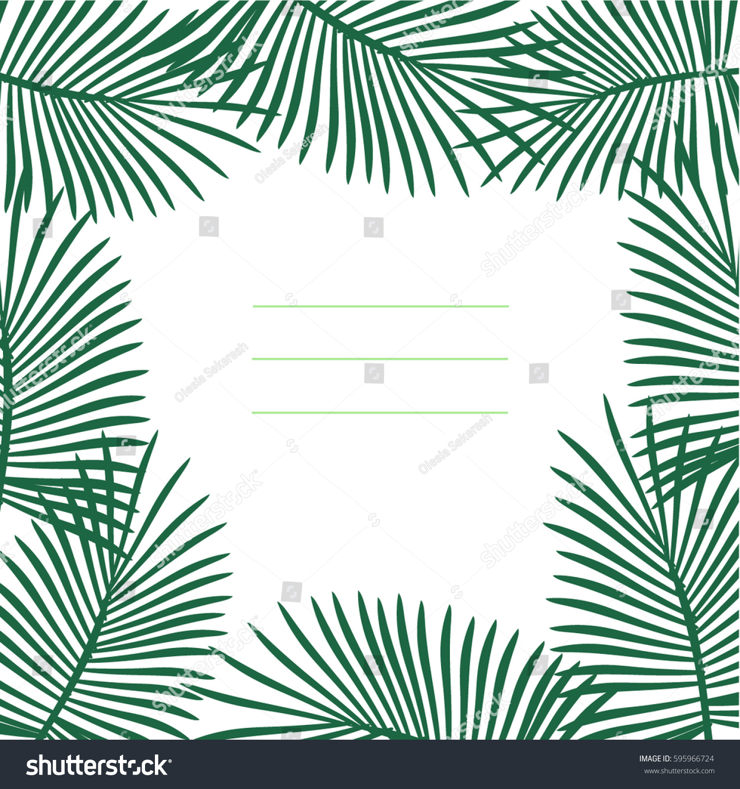 Palm Leaves Border Stock Vector (Royalty Free) 595966724 | Shutterstock