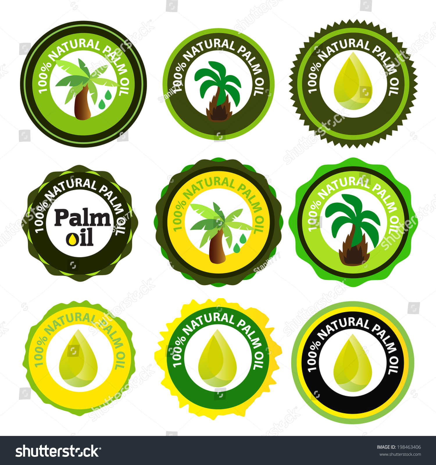 Palm Oil Vector Set - 198463406 : Shutterstock