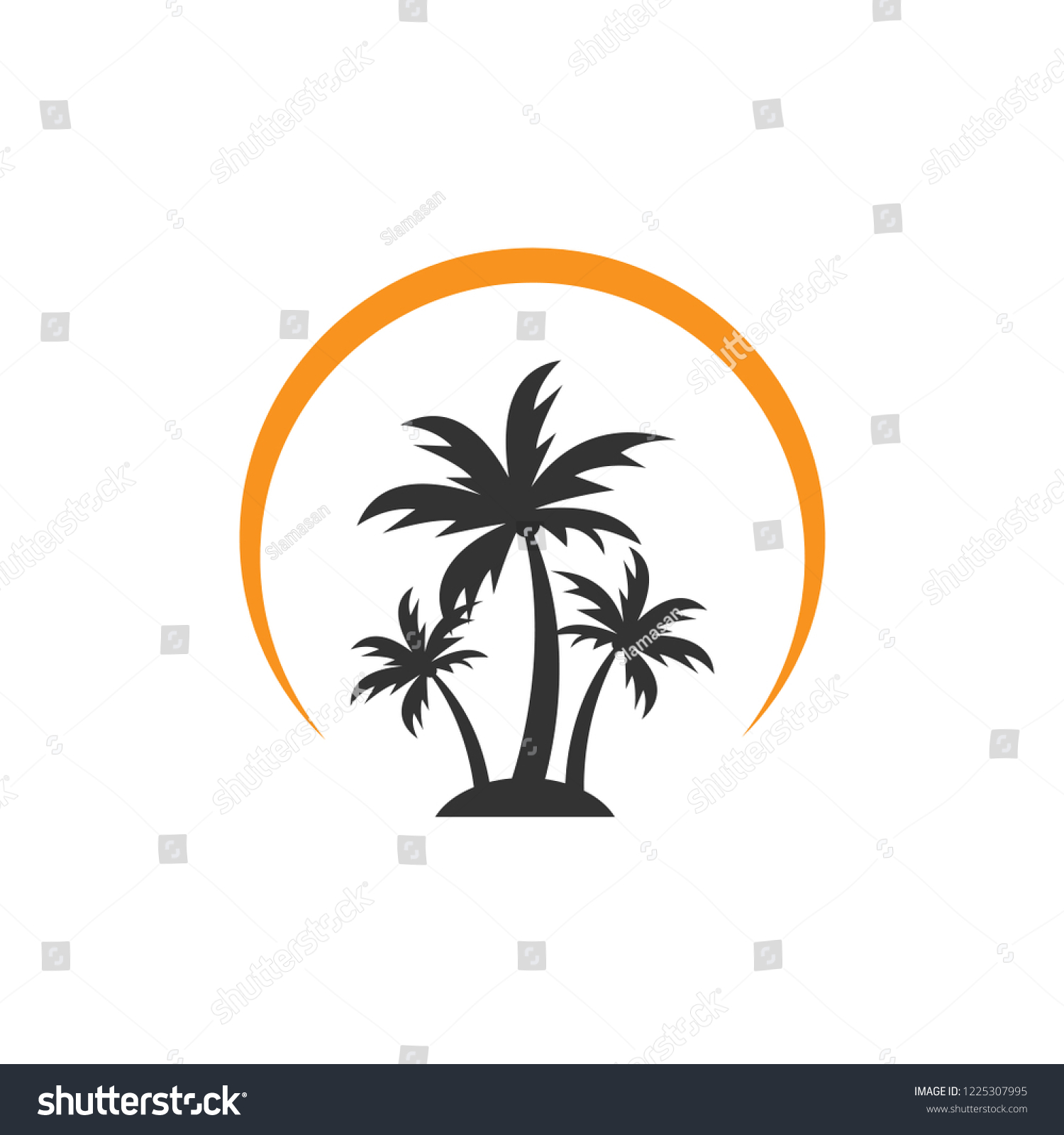 Palm Tree Graphic Design Template Vector Stock Vector (Royalty Free ...