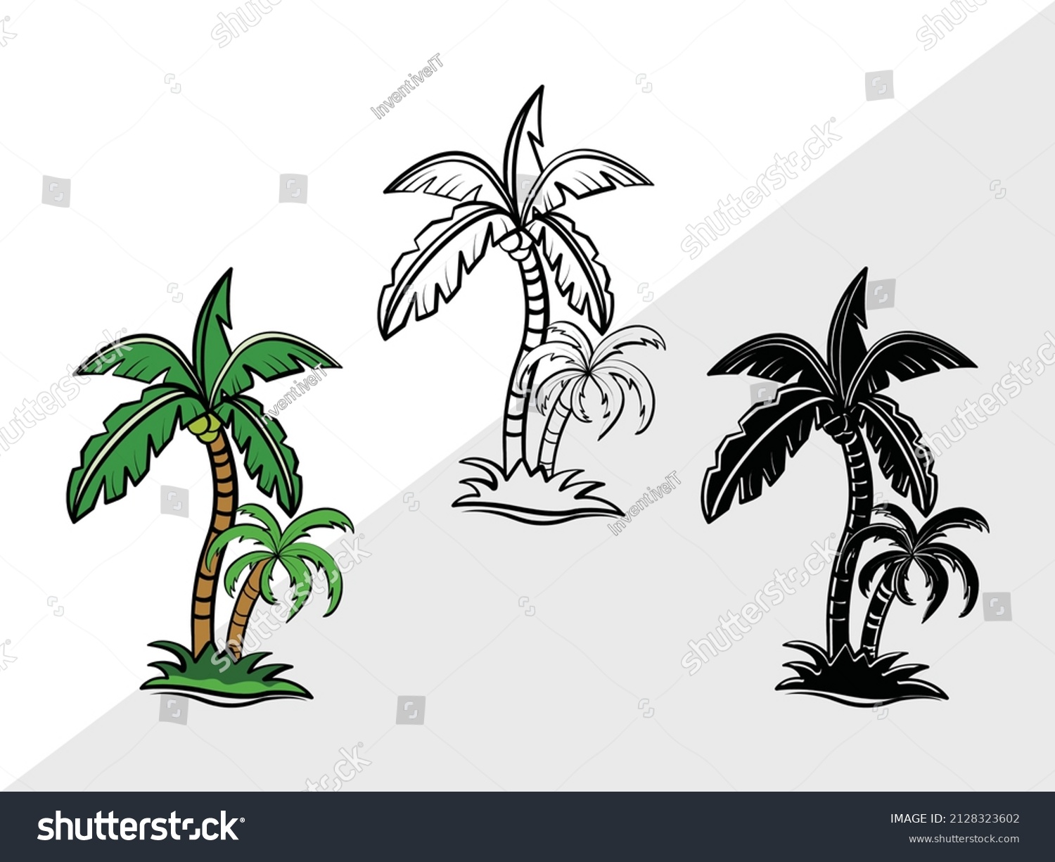 Palm Tree Printable Vector Illustration Stock Vector (Royalty Free ...