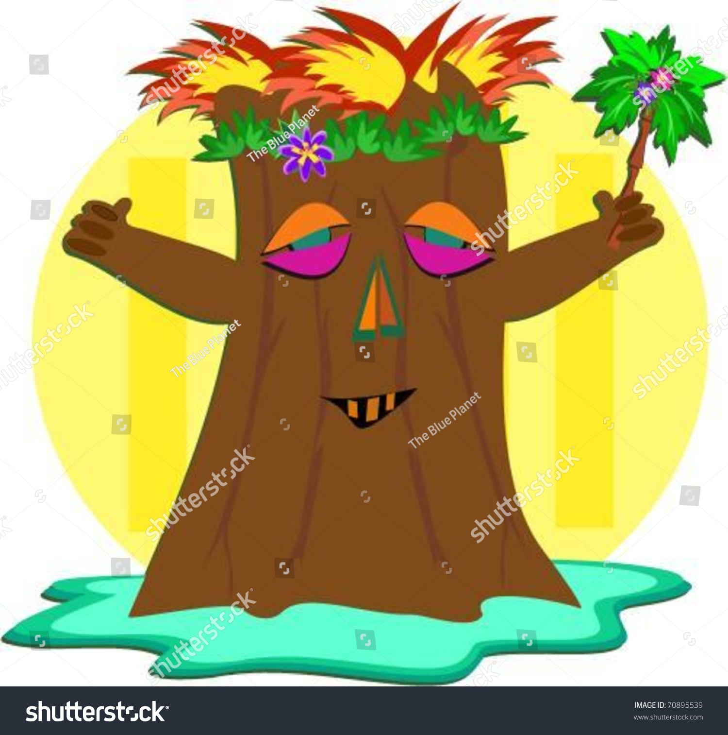 Palm Tree Tiki Stock Vector (Royalty Free) 70895539 | Shutterstock