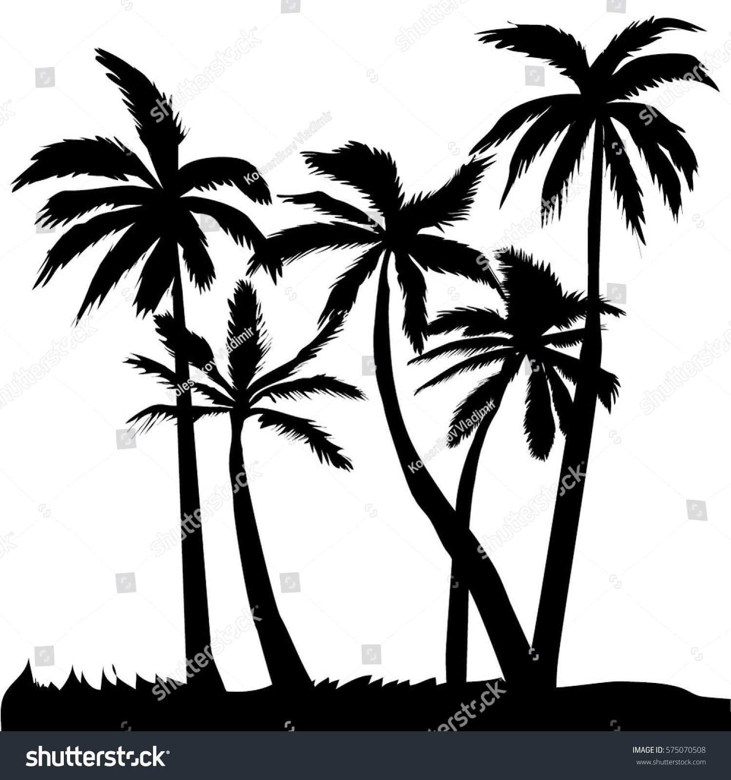 Palm Tree Vector Illustration Stock Vector 575070508 - Shutterstock