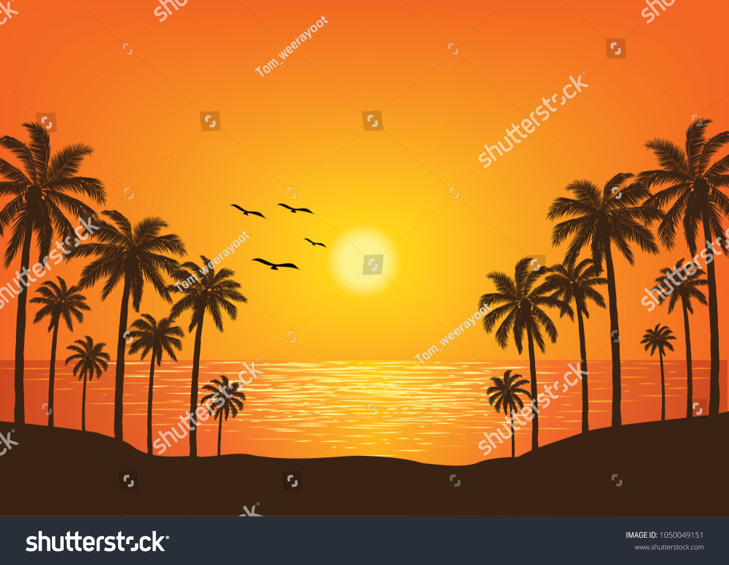 Palm Trees Vector Stock Vector (Royalty Free) 1050049151 | Shutterstock