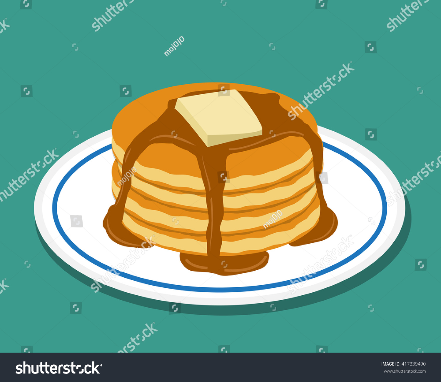 Pan Cake Flat Style Isolated Vector Stock Vector (Royalty Free) 417339490