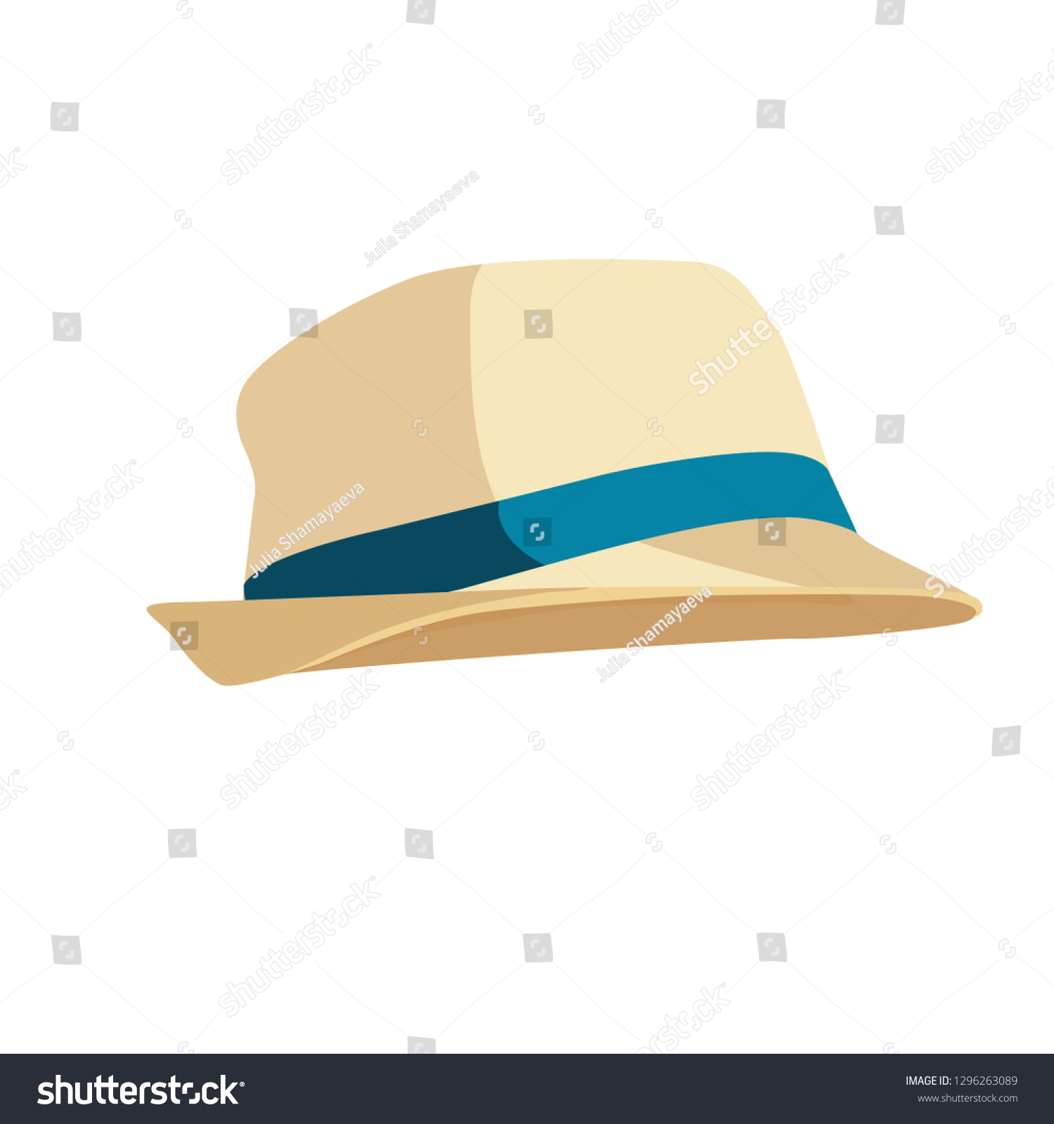 Panama Hat Vector Illustration Stock Vector (Royalty Free) 1296263089 ...
