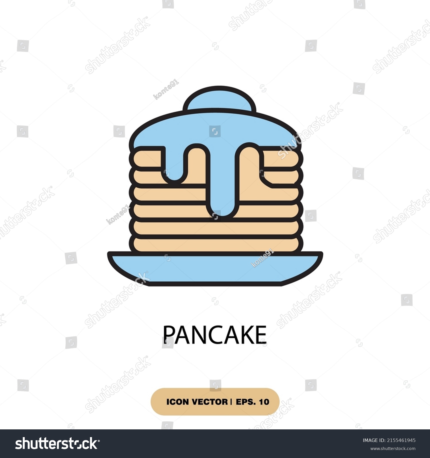 Pancake Icons Symbol Vector Elements Infographic Stock Vector (Royalty ...
