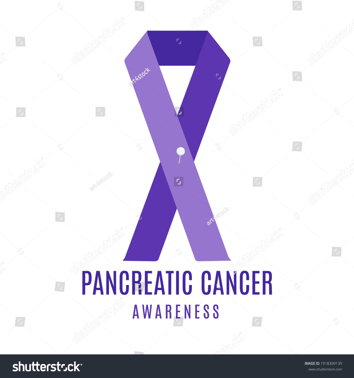 Pancreatic Cancer Awareness Poster Ribbon Needle Stock Vector Royalty