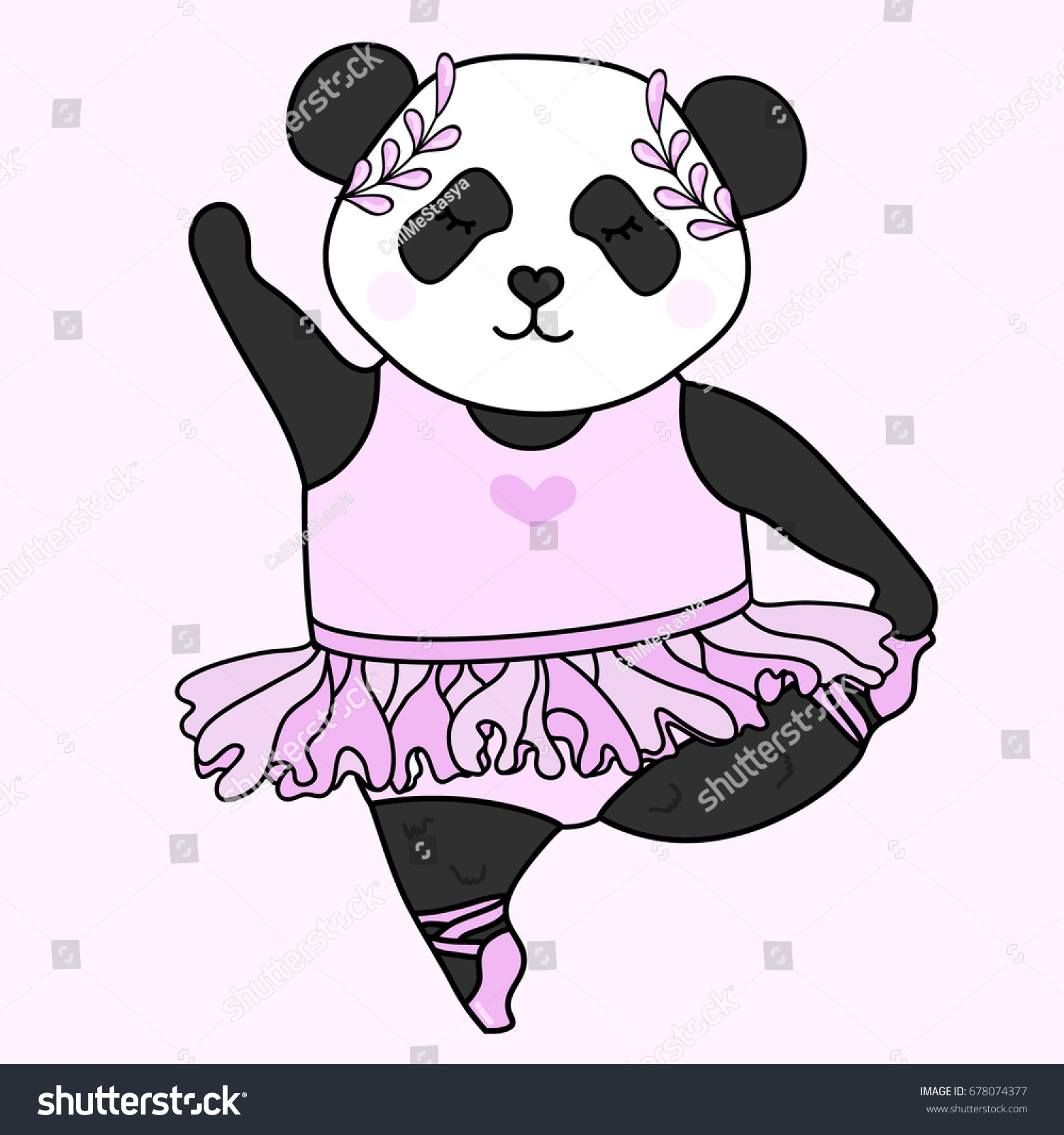 Panda Ballerina Vector Illustration Stock Vector (Royalty Free ...