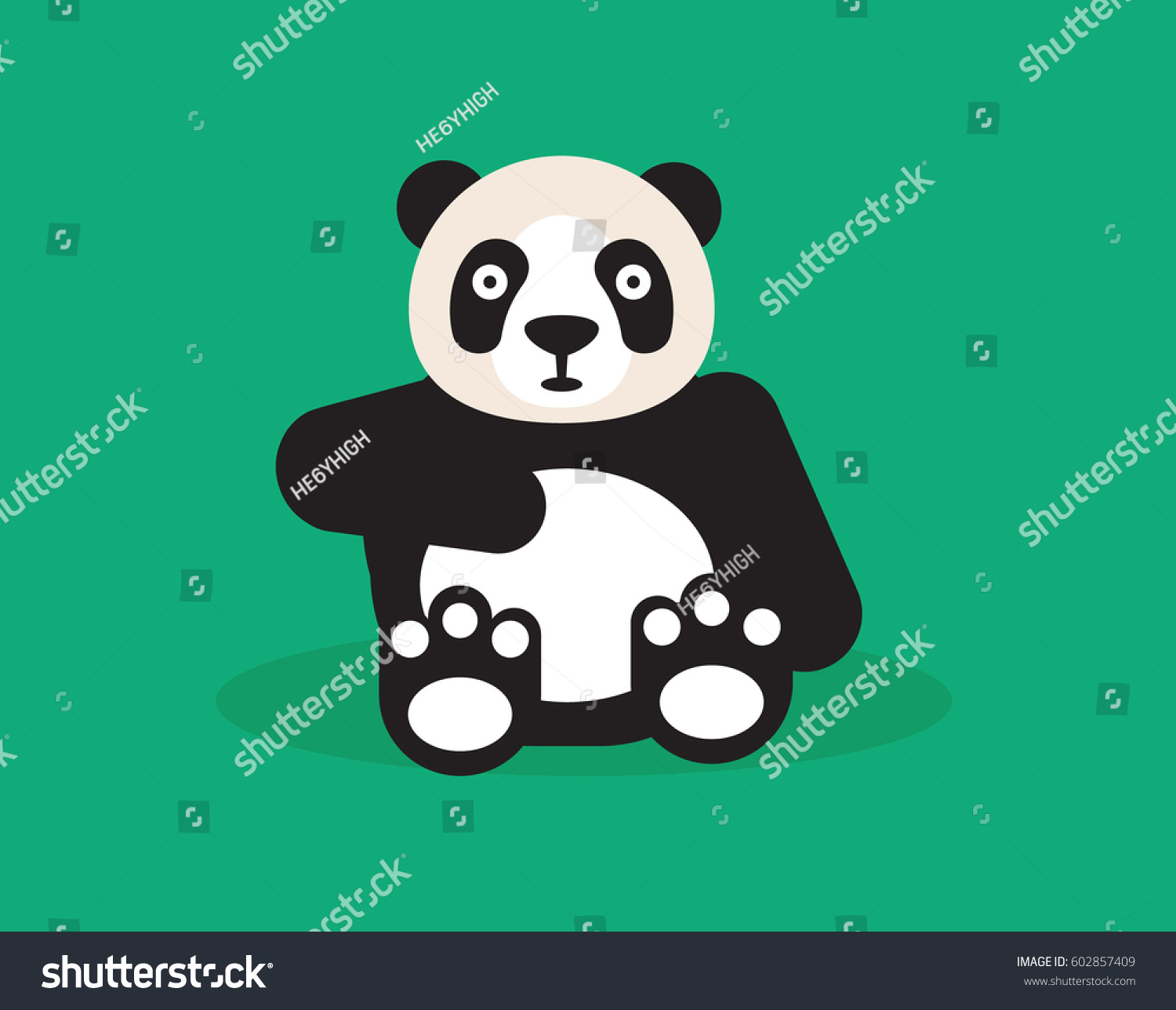 Panda Bear Funny Cartoon Style Stock Vector (Royalty Free) 602857409