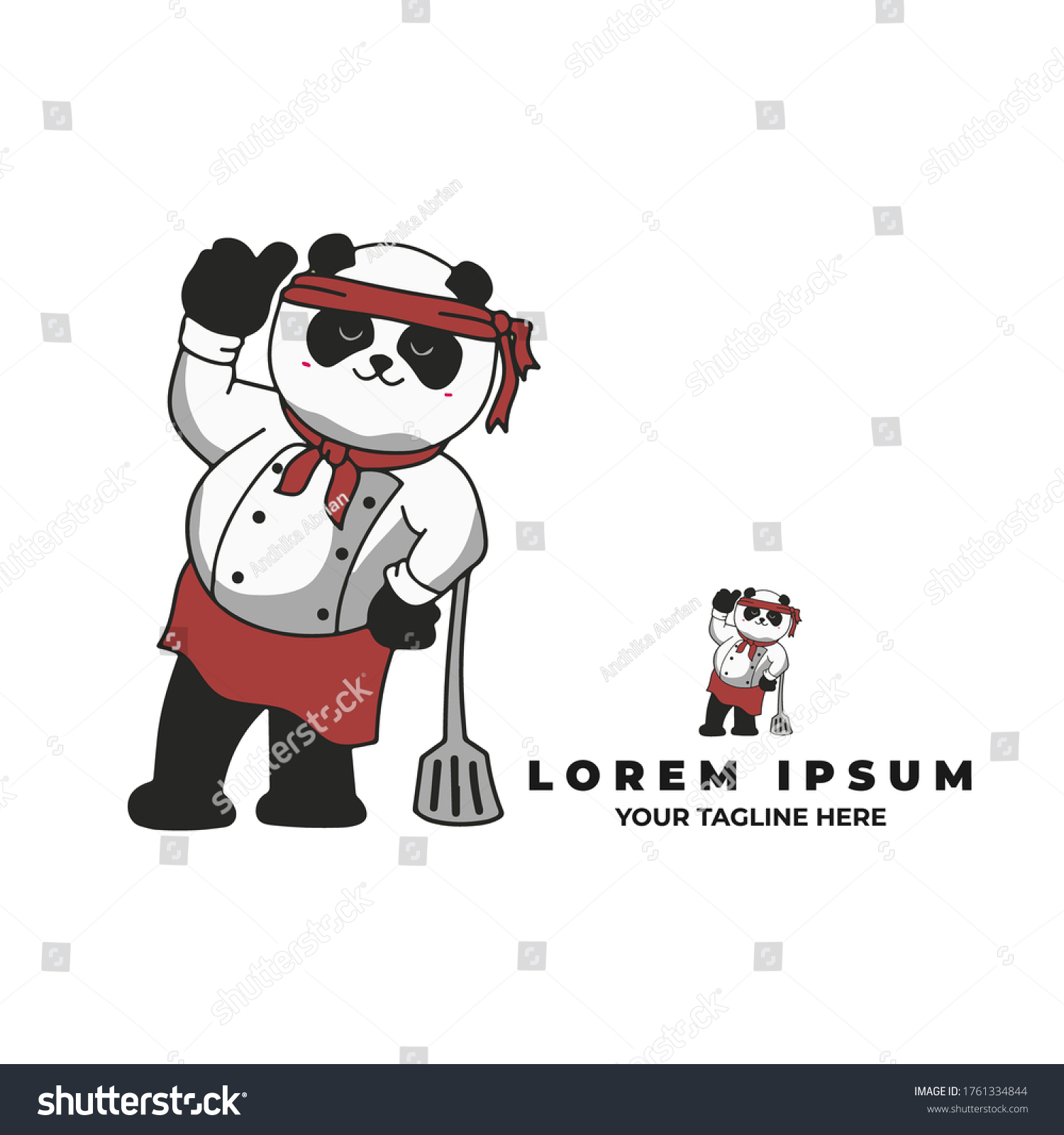 Panda Chef Cook Cartoon Character Vector Stock Vector (Royalty Free ...