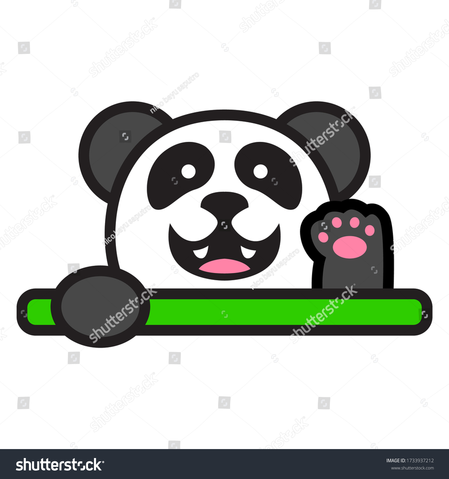 Panda Cute Logo Illustration Vector Stock Vector (Royalty Free ...