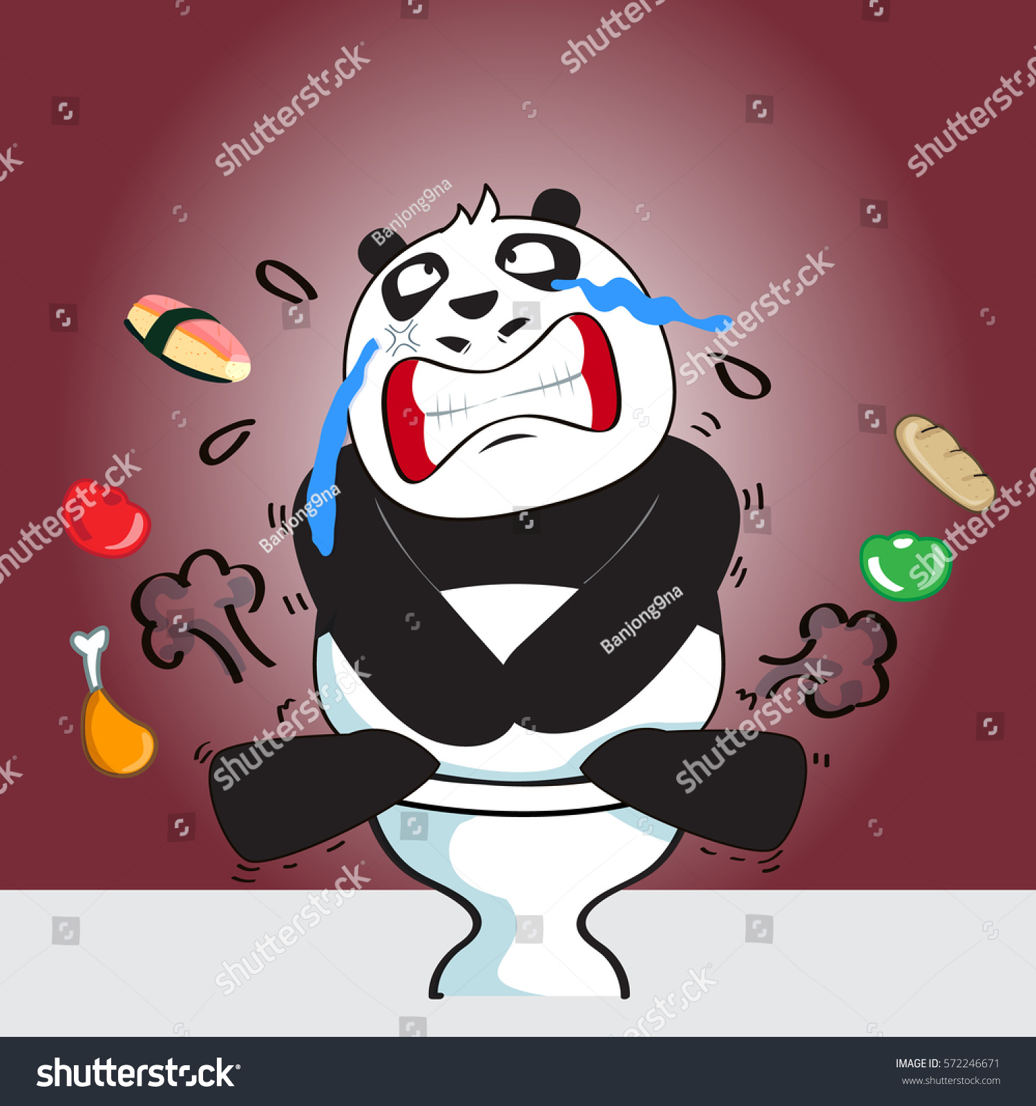 Panda Diarrhea Cartoon Vector 10 Stock Vector (Royalty Free) 572246671
