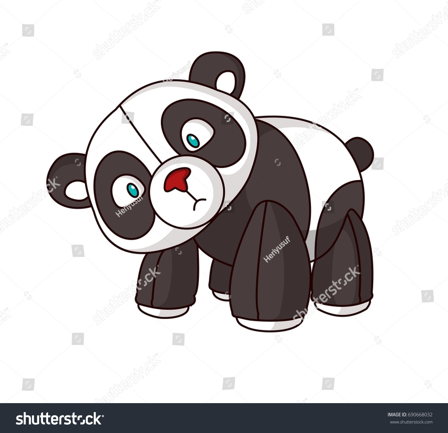Panda Doll Vector Cartoon Illustration: เวกเตอร์สต็อก (ปลอดค่าลิขสิทธิ์ ...