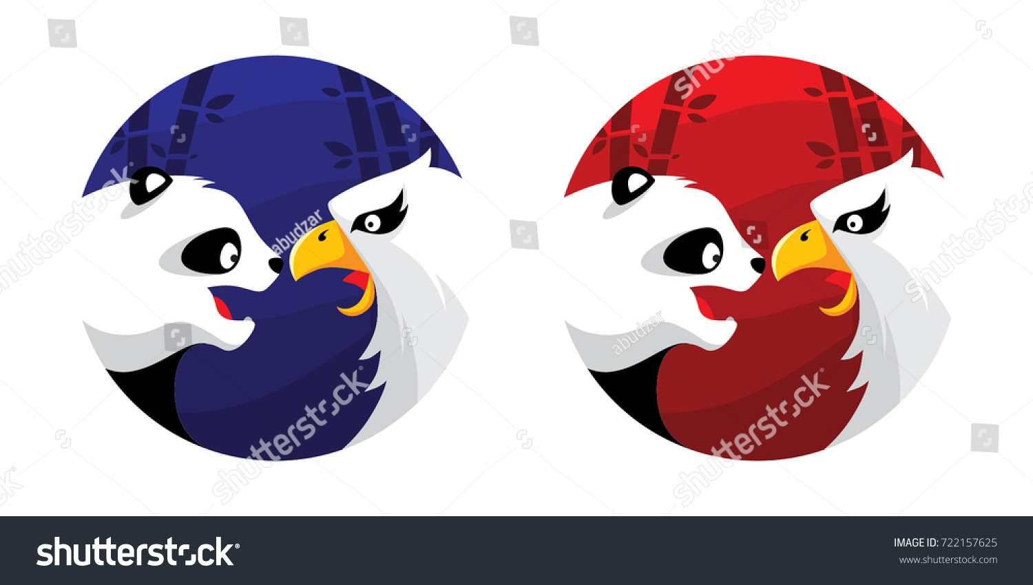 Panda Eagle Logo Illustration Vector Flat Stock Vector (Royalty Free ...