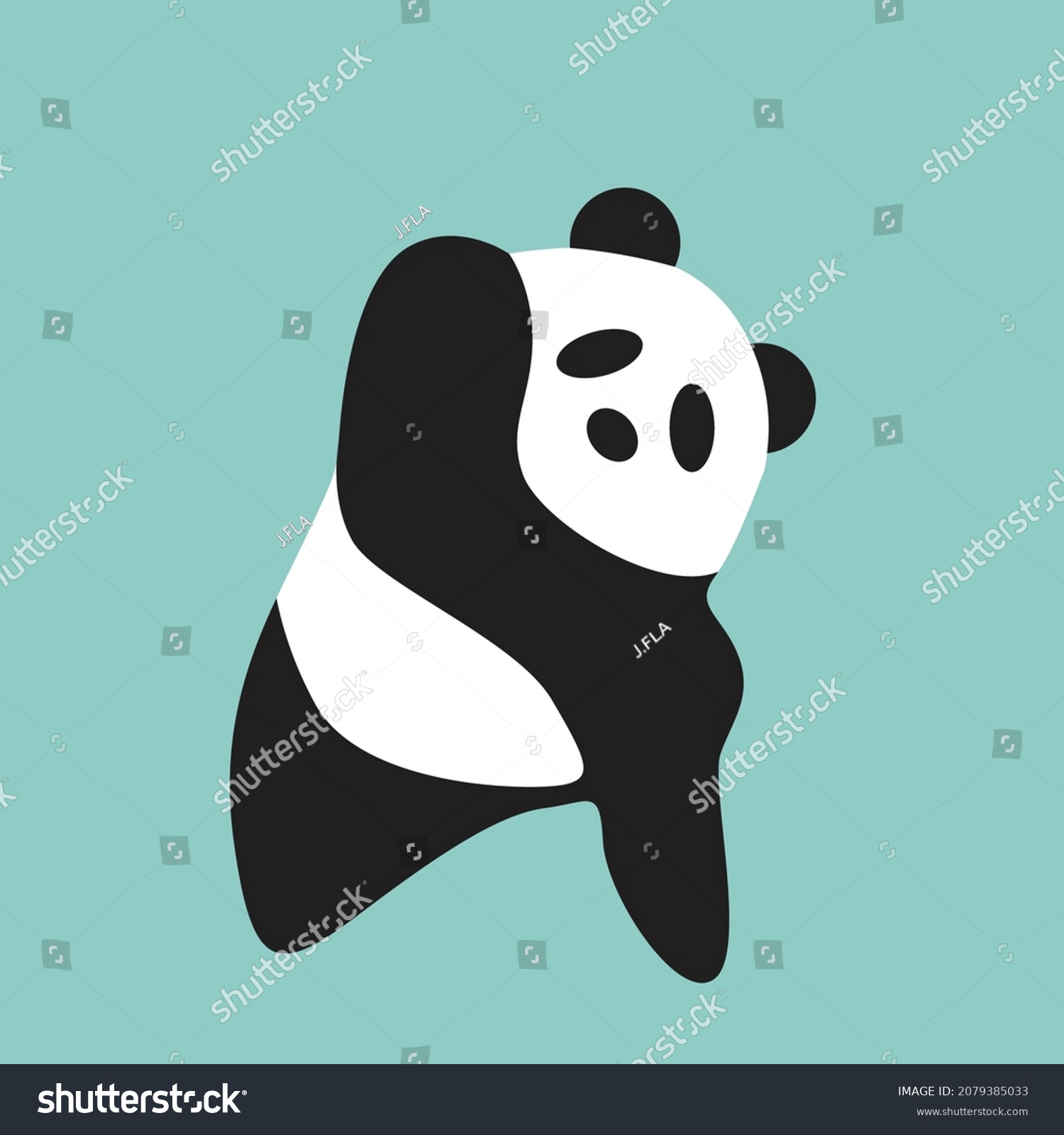 Panda Flat Illustration Image Stock Vector (Royalty Free) 2079385033