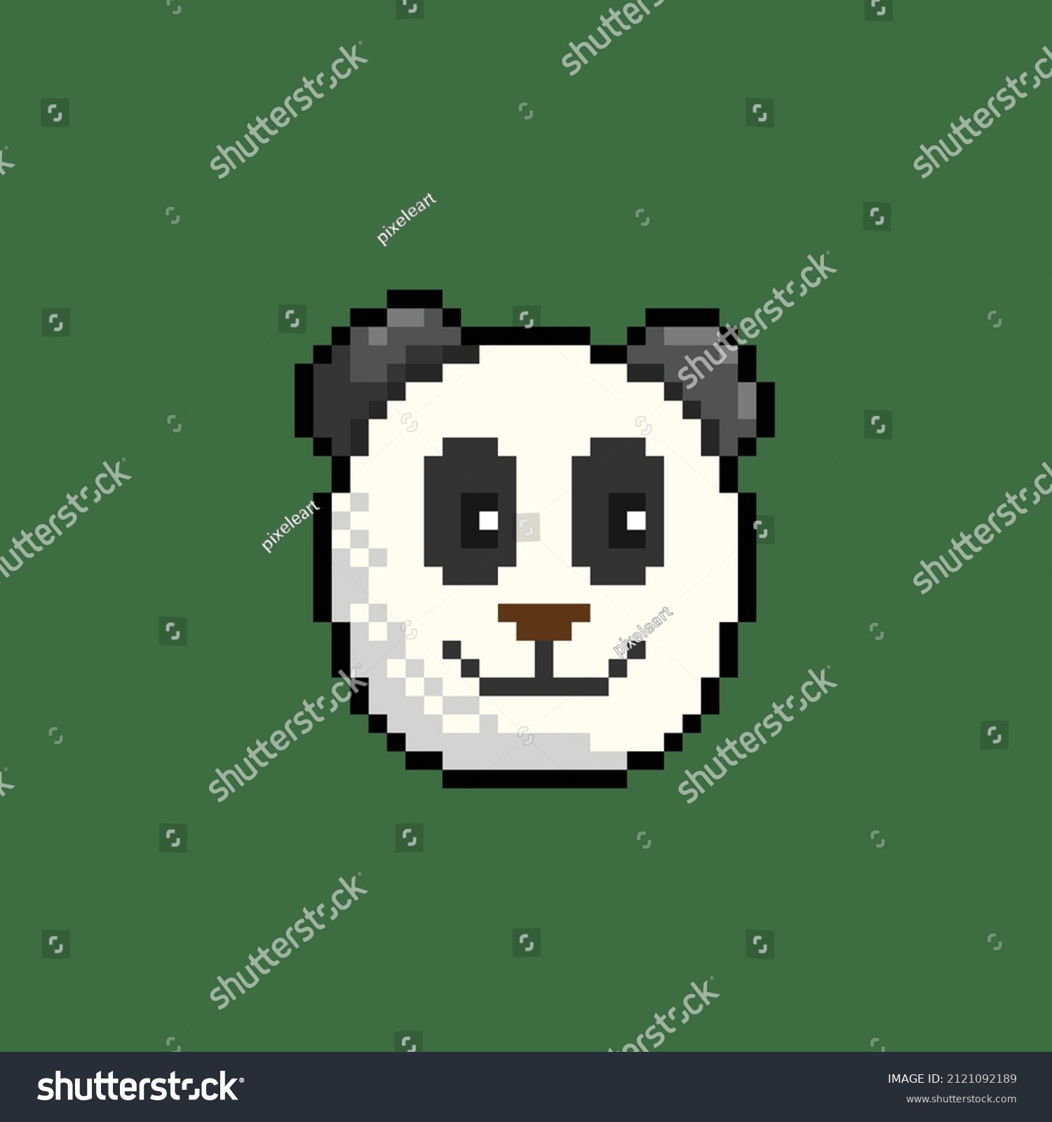 Panda Head Pixel Art Style Stock Vector (Royalty Free) 2121092189