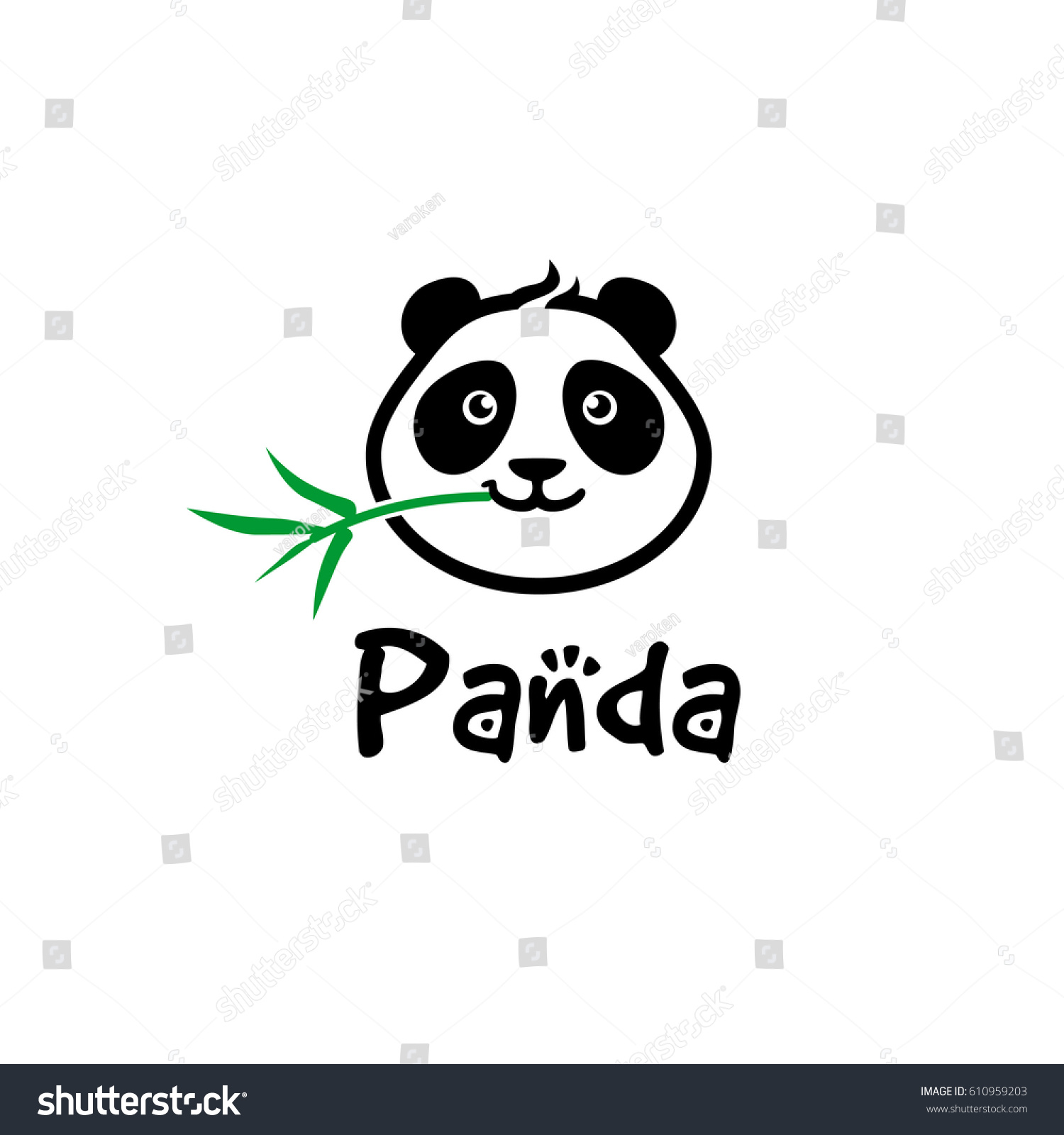 Panda Head Logo Cute Panda Character Stock Vector (Royalty Free ...