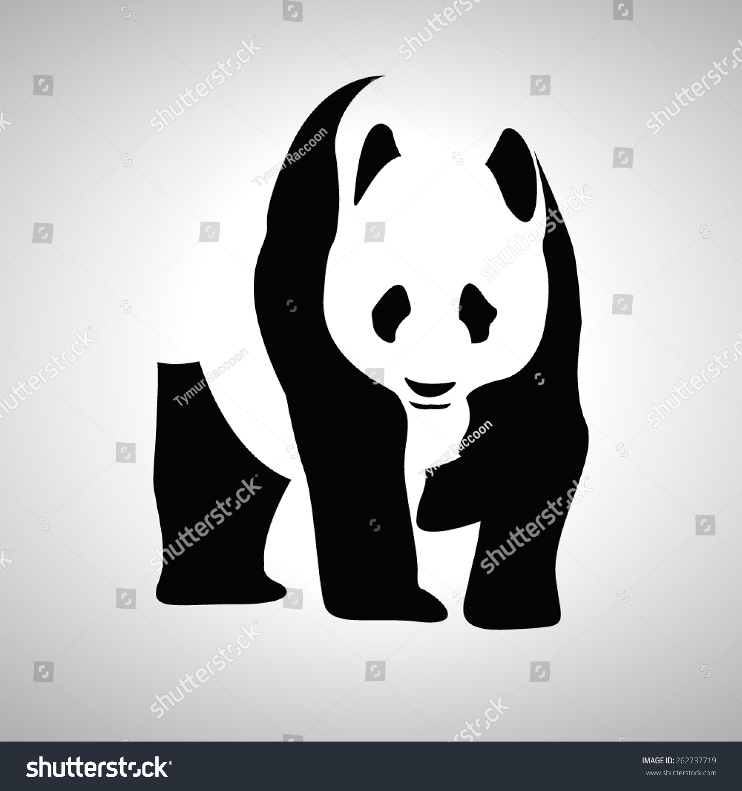Panda Icon White Background Stock Vector (Royalty Free) 262737719