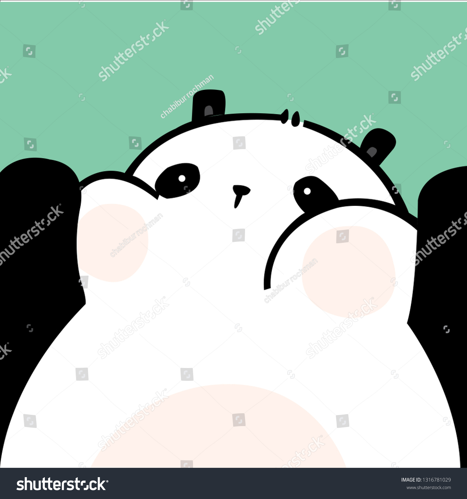 Panda Green Background Stock Vector (Royalty Free) 1316781029 ...