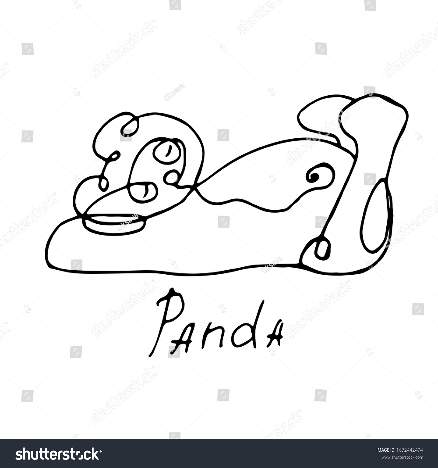 Panda Line Art Vector Illustration Stock Vector (Royalty Free ...